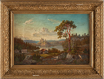 CARL AUGUST FAHLGREN, olja på duk. Sign o dat a tergo 1858. - Bukowskis