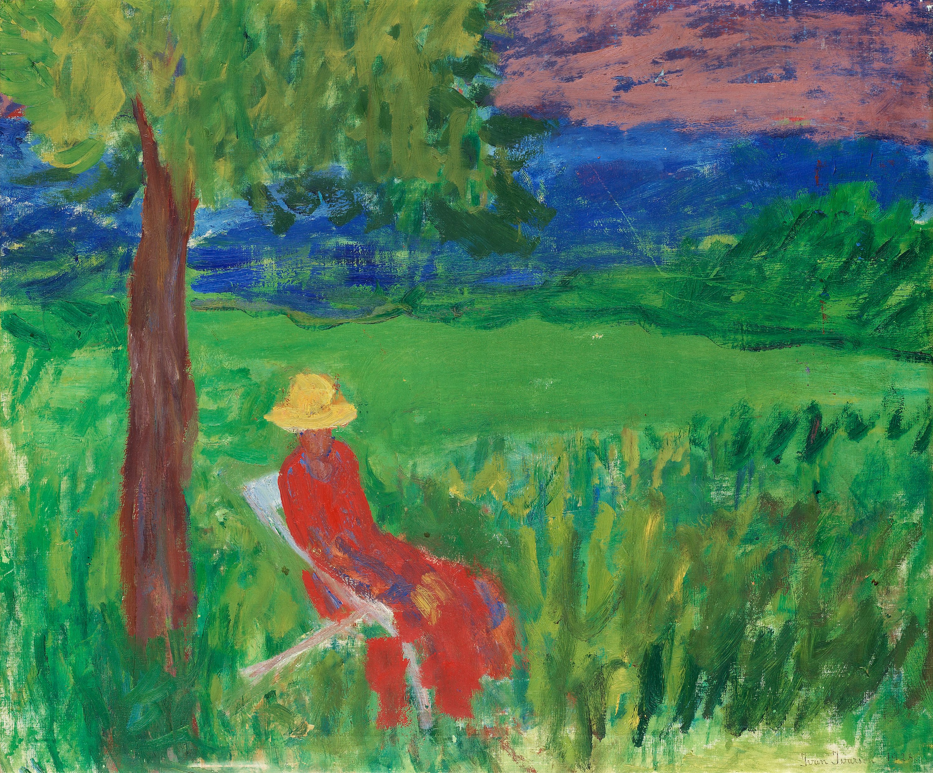 Ivan Ivarson, "Kvinna under träd" (Woman beneath tree). - Bukowskis