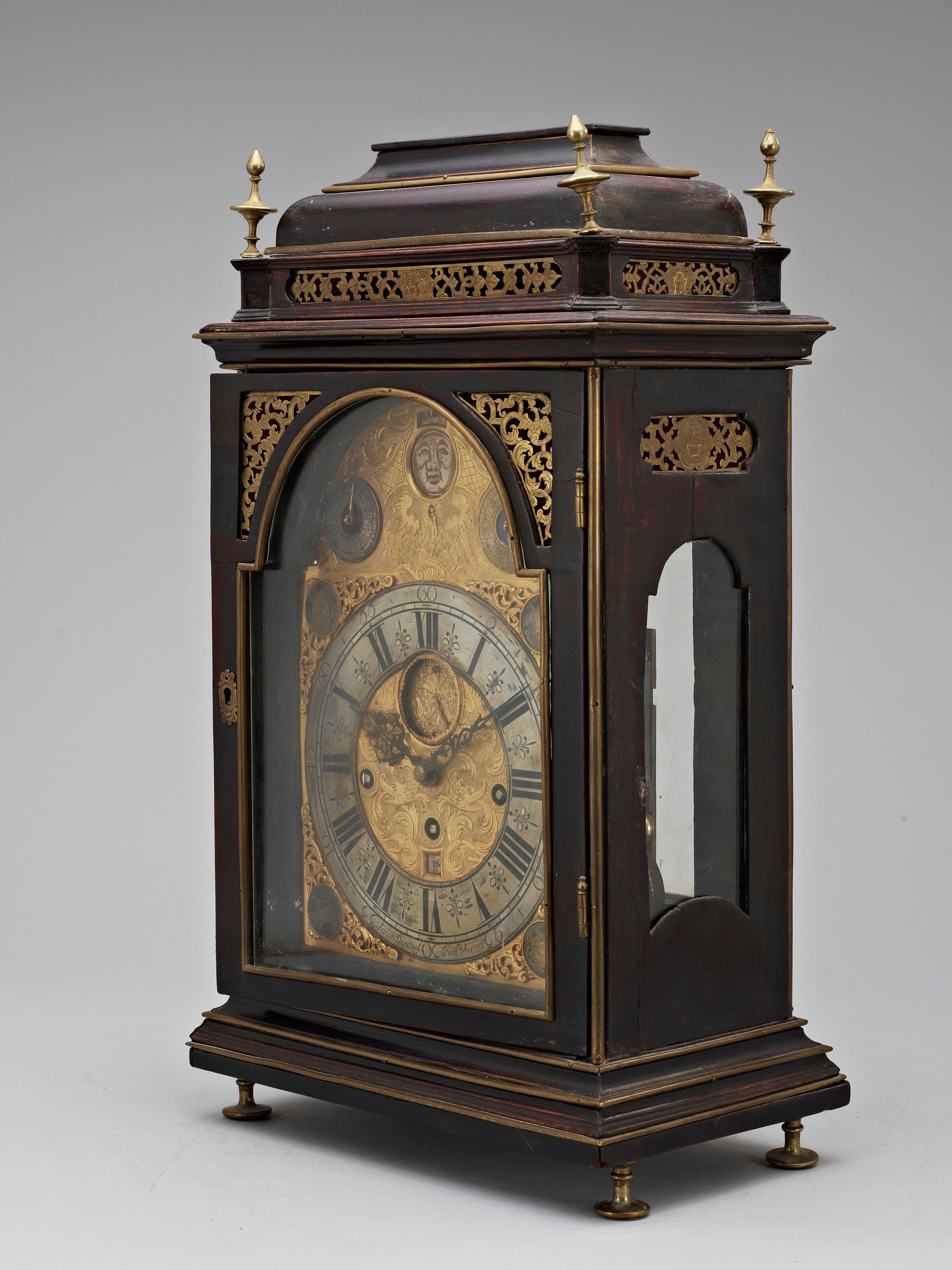 An Austrian 18th Century bracket clock, dial face marked "Jacob Dentzel ...
