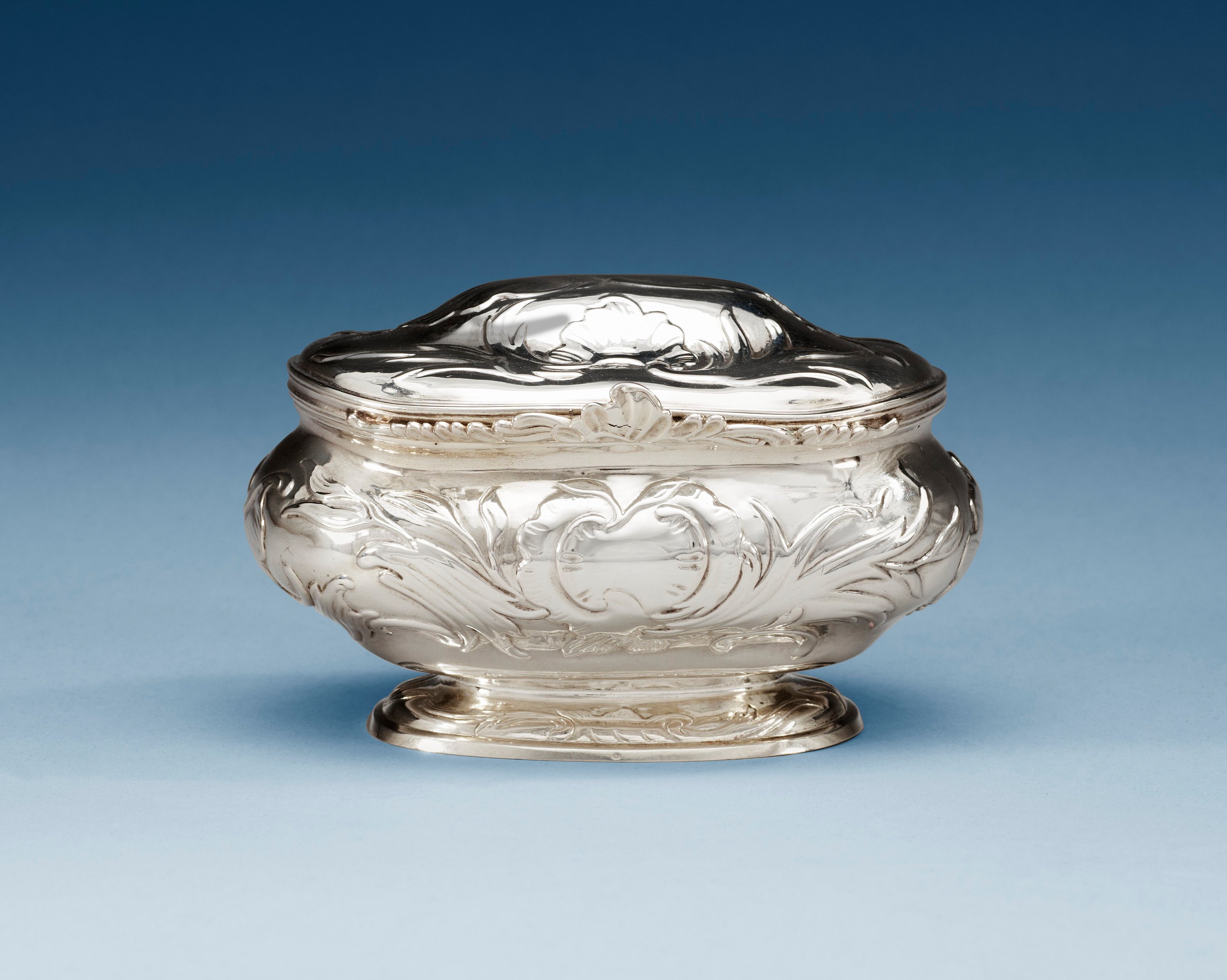 A Russian 18th century parcel gilt sugar-box, un identified makers mark ...