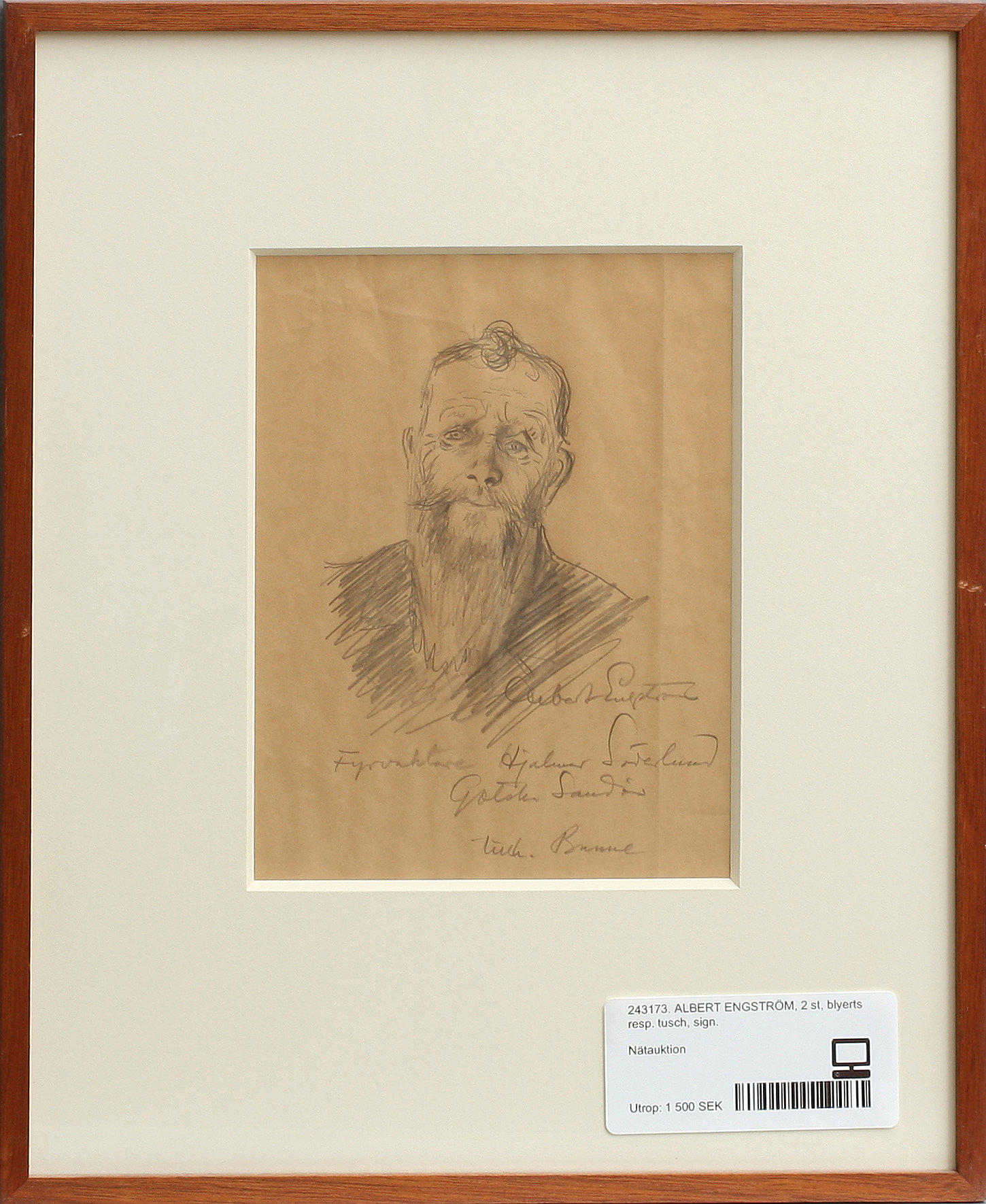 ALBERT ENGSTRÖM, blyerts resp tusch, 2 st, sign. - Bukowskis