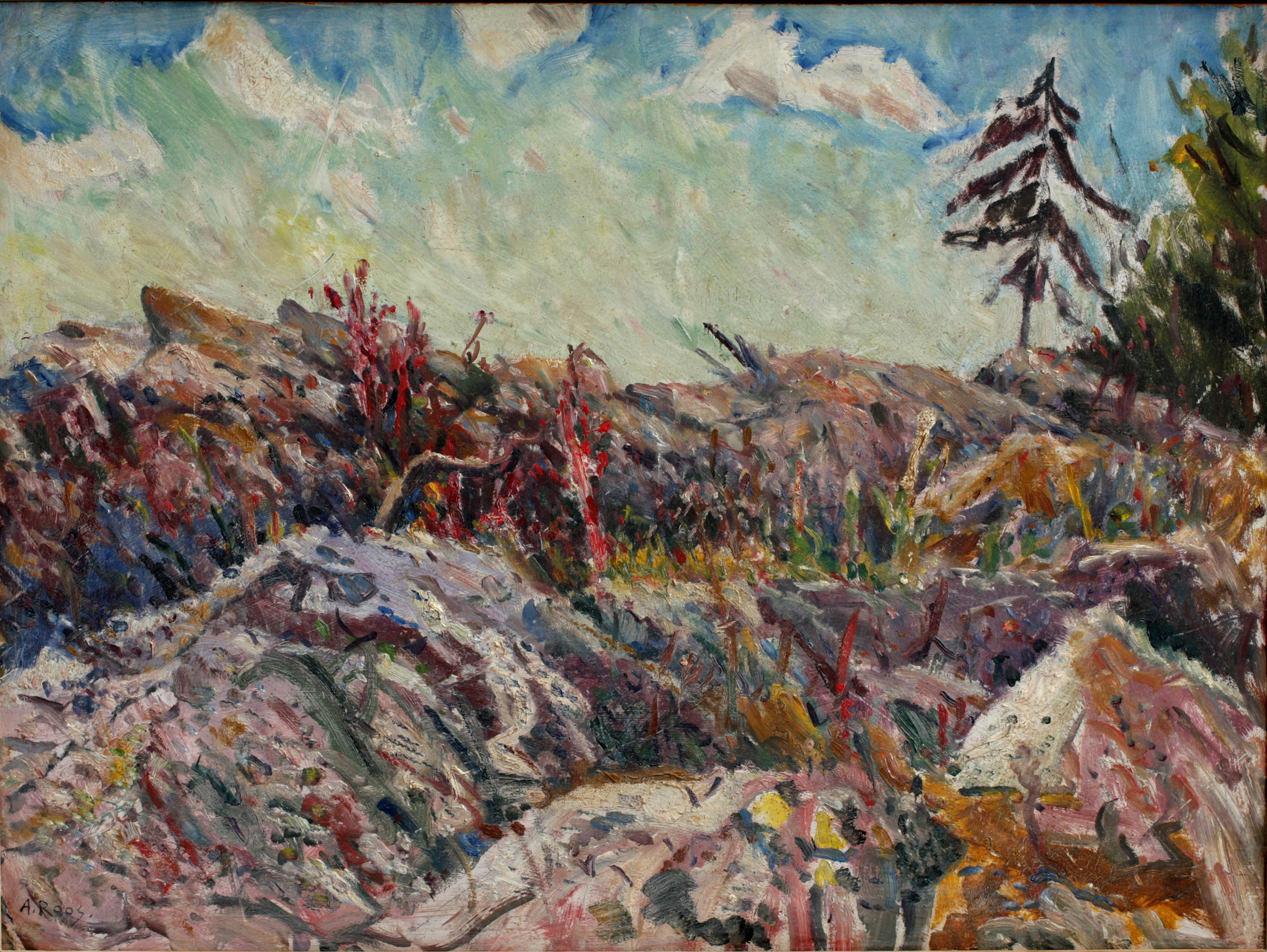 ALEXANDER ROOS, olja på pannå, sign. - Bukowskis