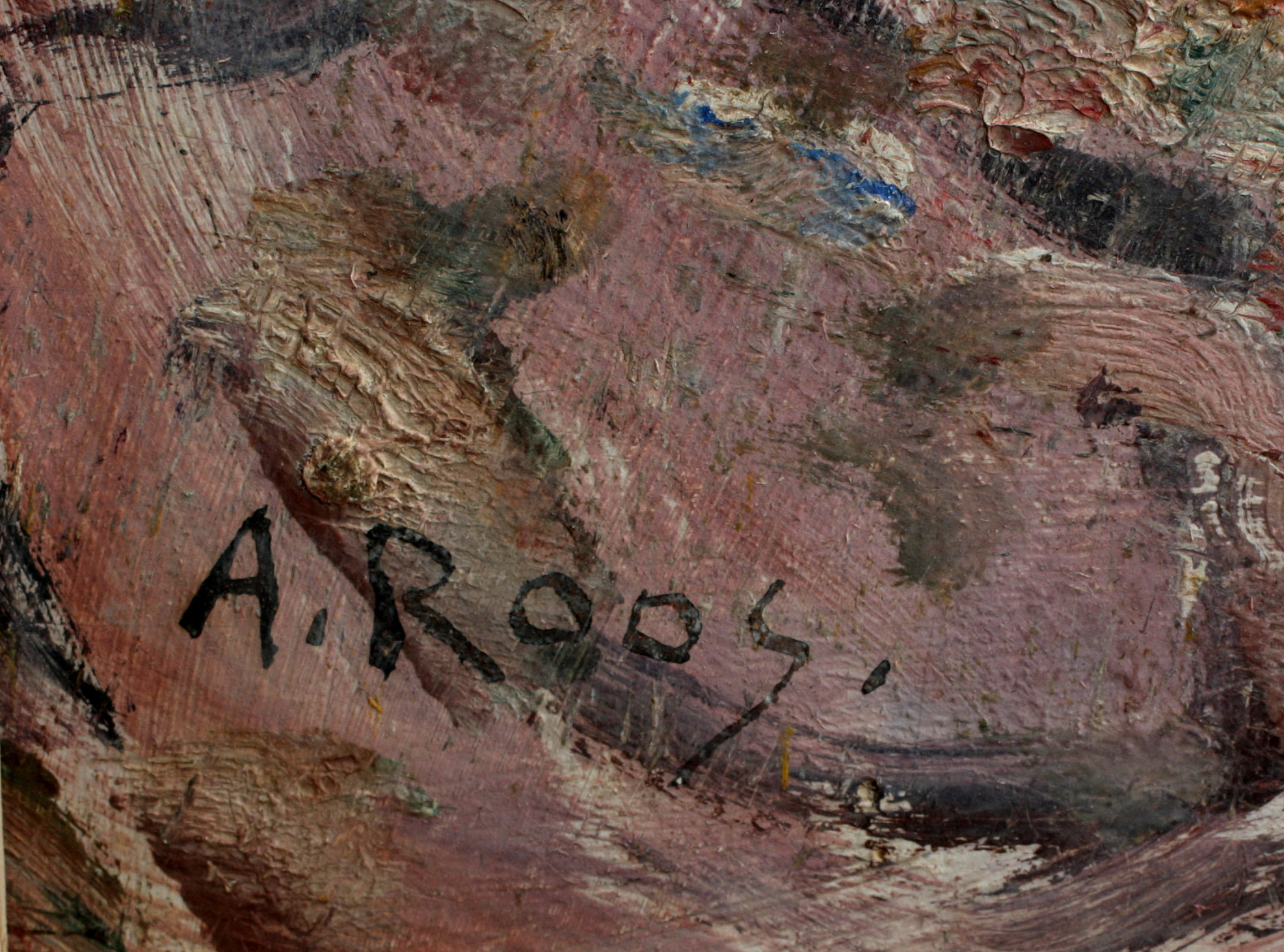 ALEXANDER ROOS, olja på pannå, sign. - Bukowskis