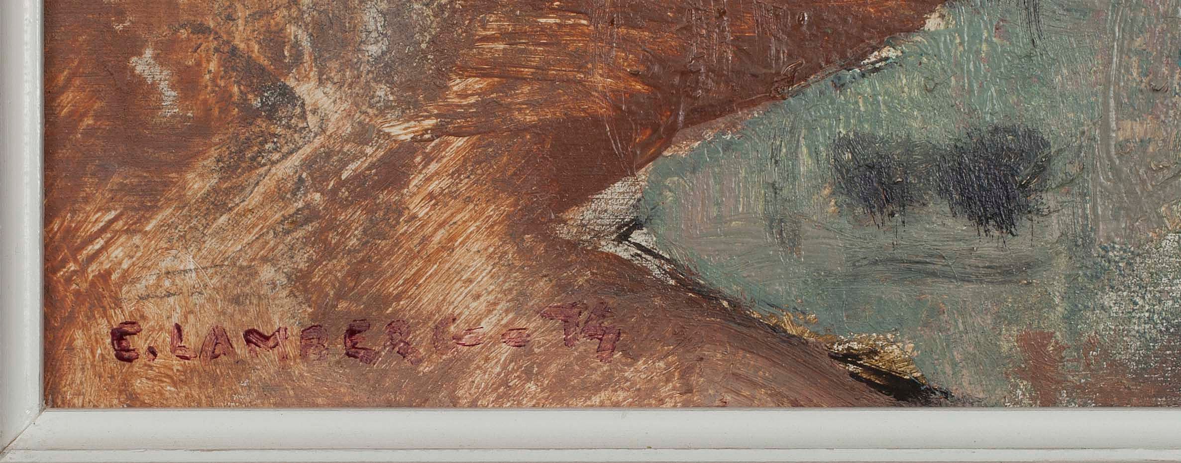 ENSIO LAMBERG, Olja på skiva, sign. och dat. -74. - Bukowskis