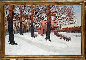 SIGNE KARLSSON, olja på duk, sign. o dat. Rosendal, 1905. - Bukowskis