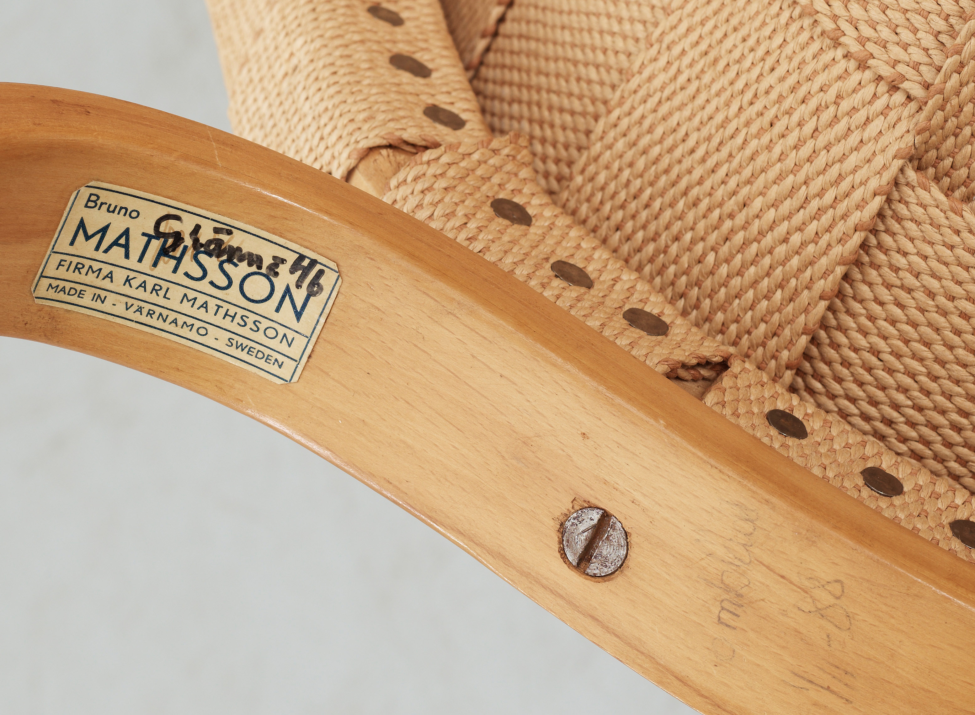 STOL,"Arbetsstol modell 41", Bruno Mathsson, firma Karl Mathson ...