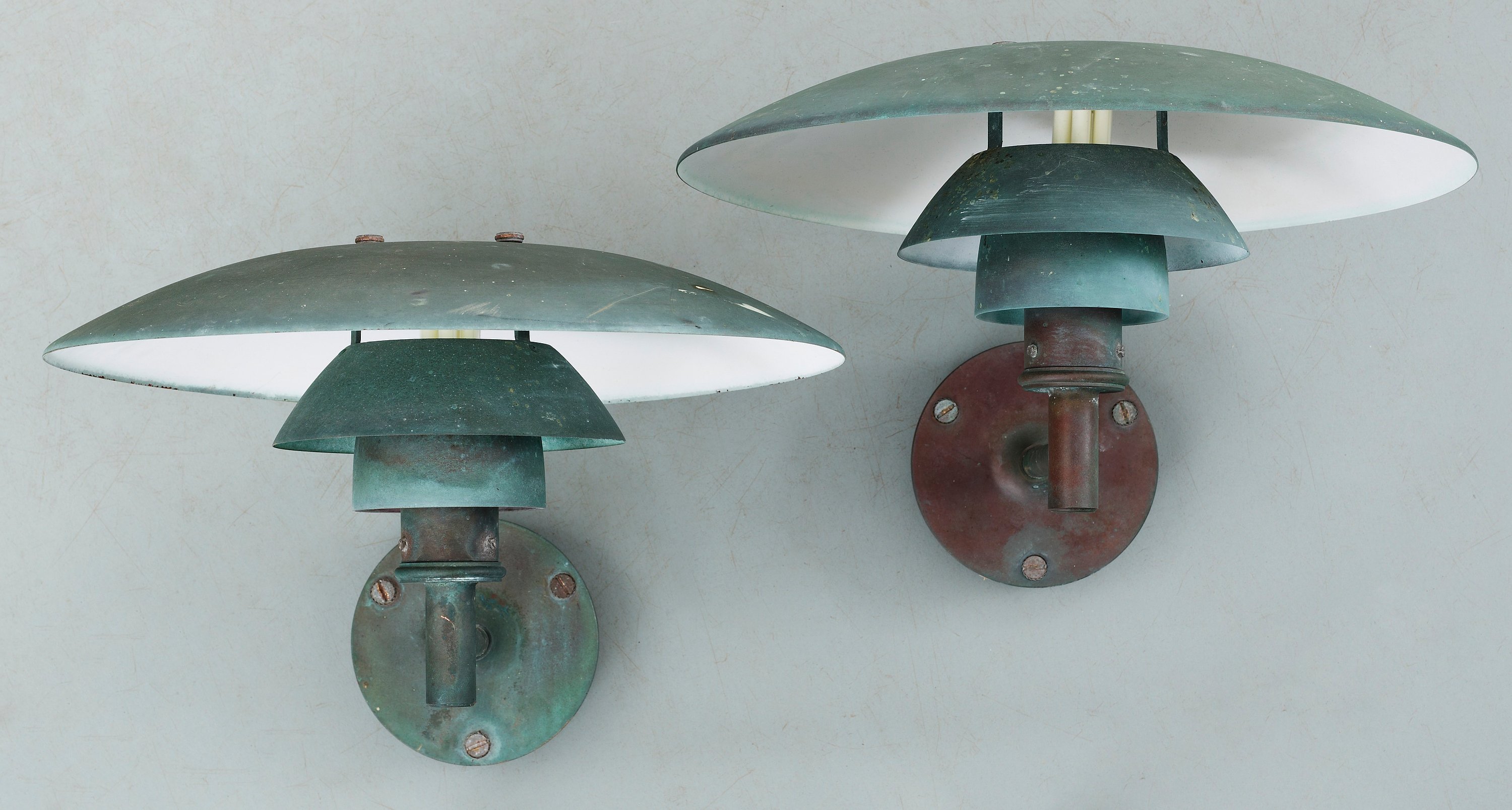 A pair of Poul Henningsen copper 'PH' wall lamps, Louis Poulsen ...