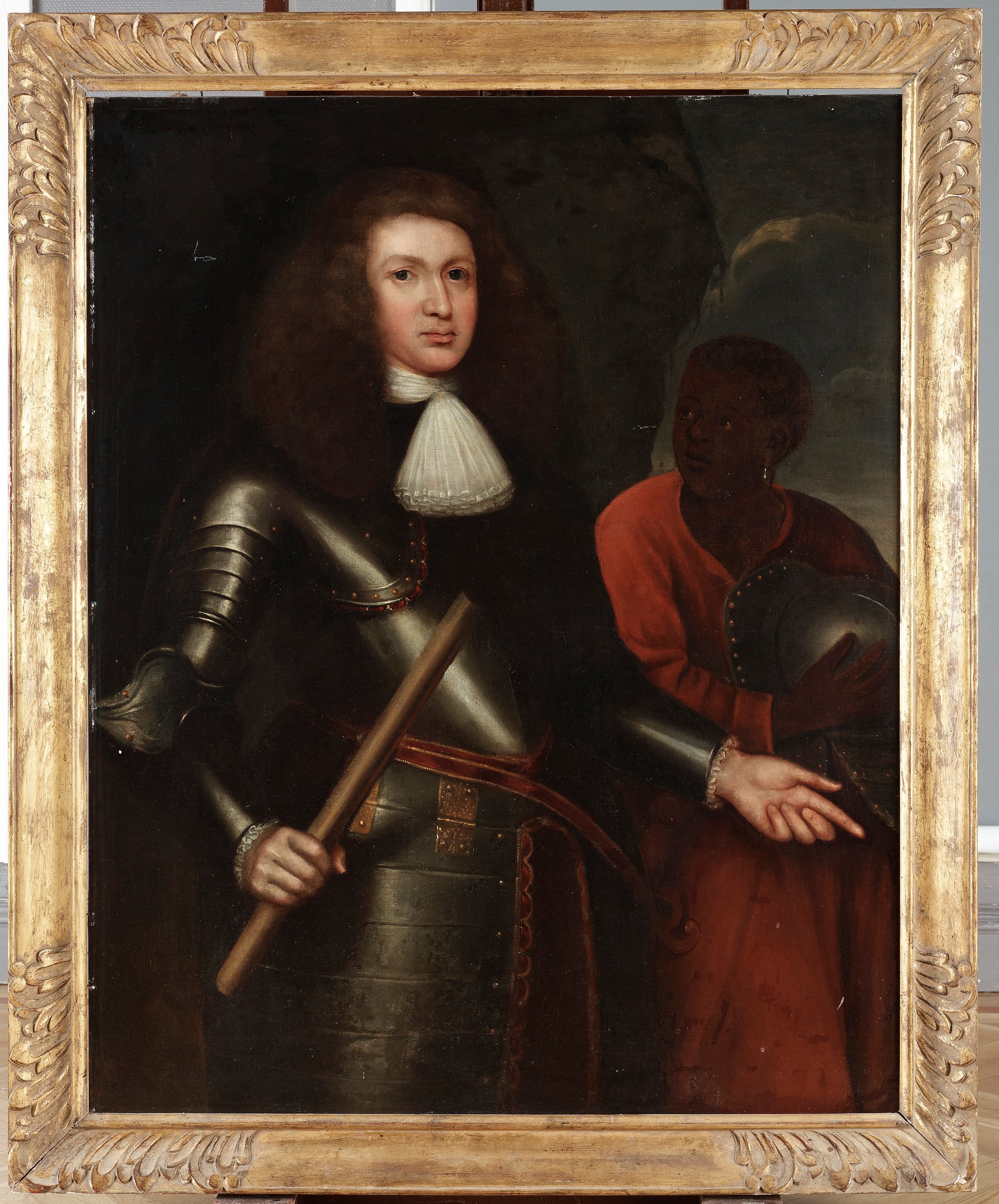 Caspar Netscher Hans krets, Man med kommandostav och page. - Bukowskis