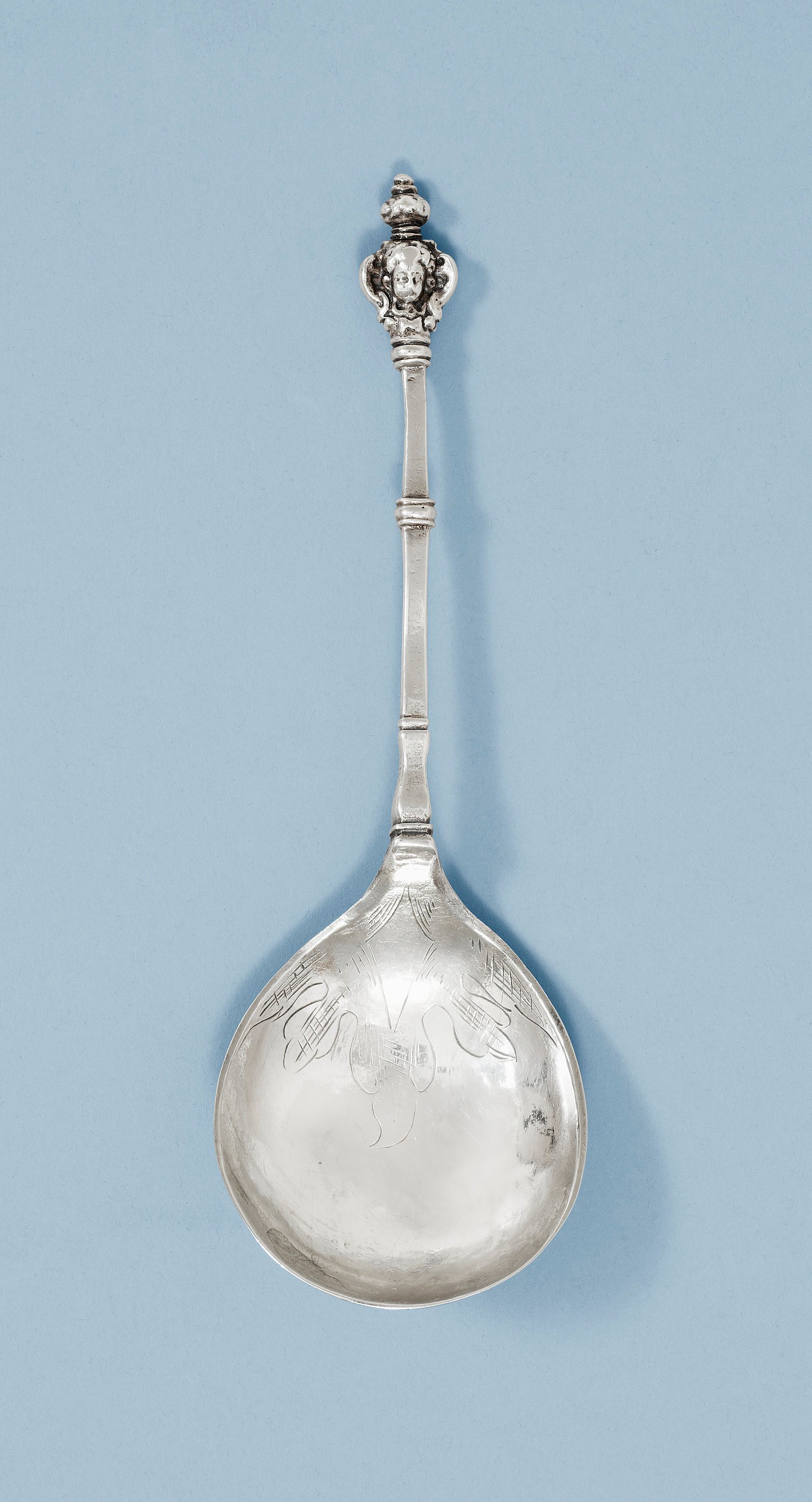 A Swedish 17th century silver spoon, makers mark of Henrik Möller d.ä ...