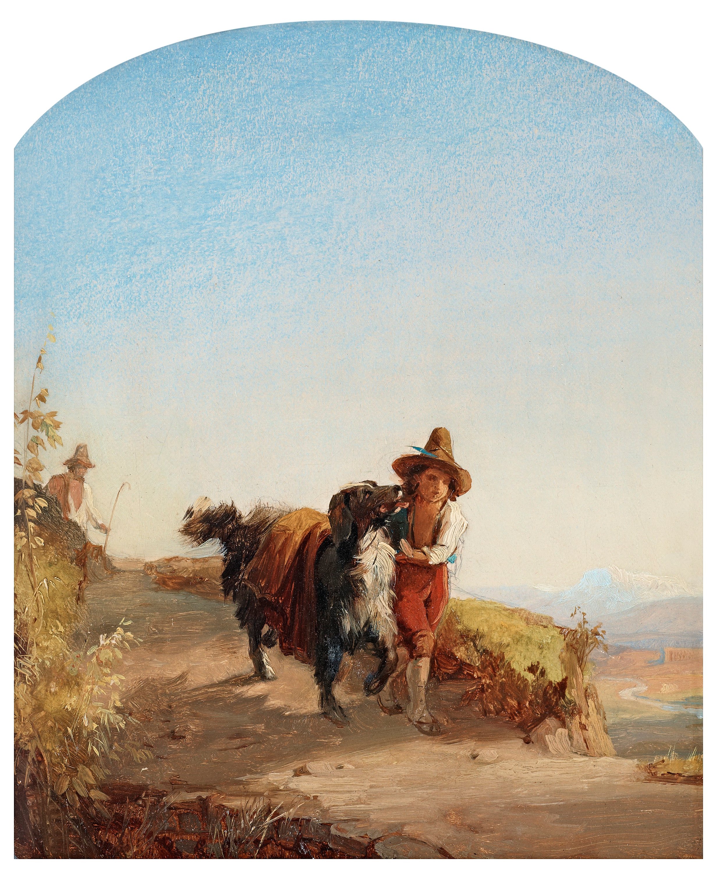 Uno Troili, Pojke med hund, motiv från romerska campagnan. - Bukowskis