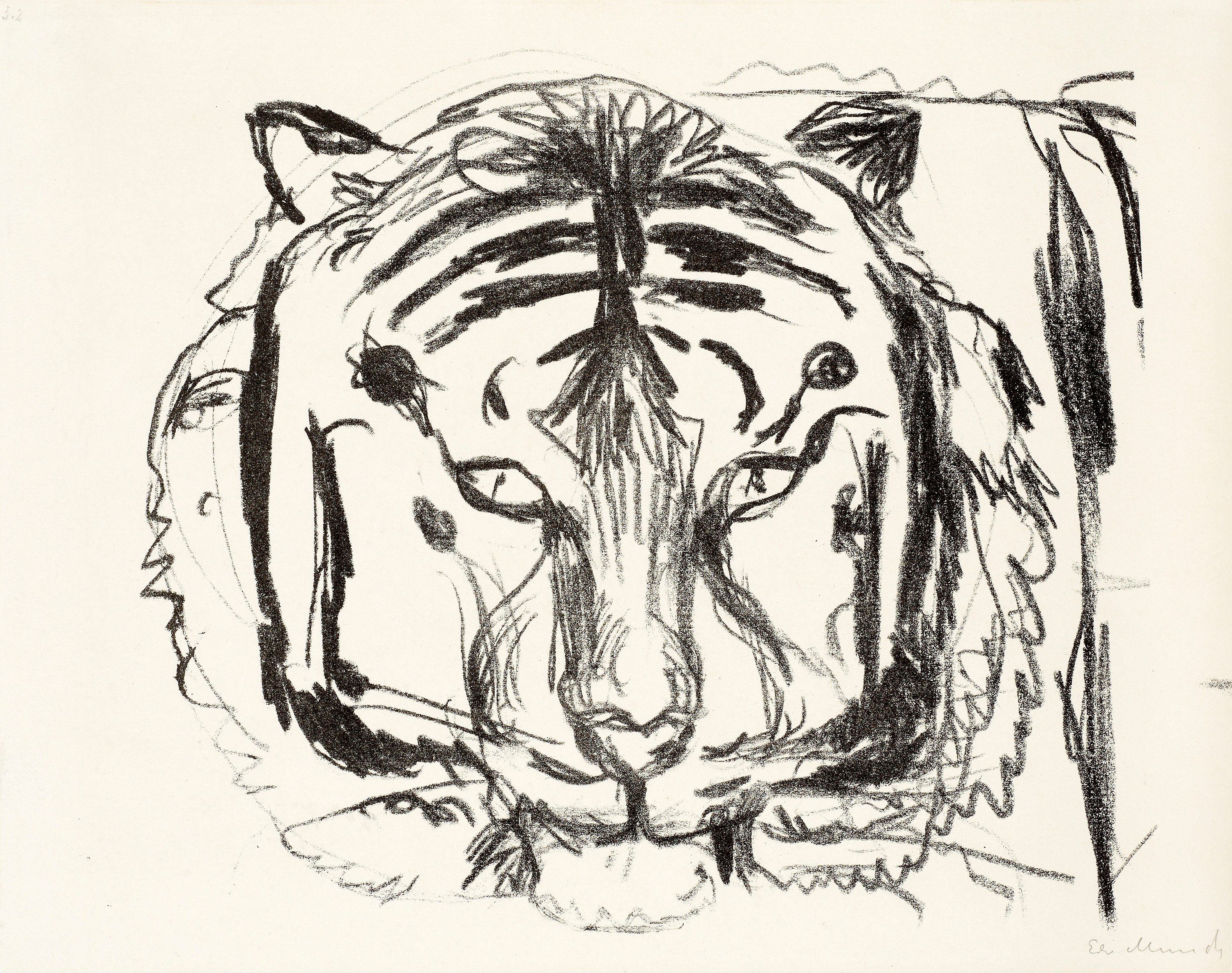 Edvard Munch, "Tiger head II" (Tigerkopf II). - Bukowskis