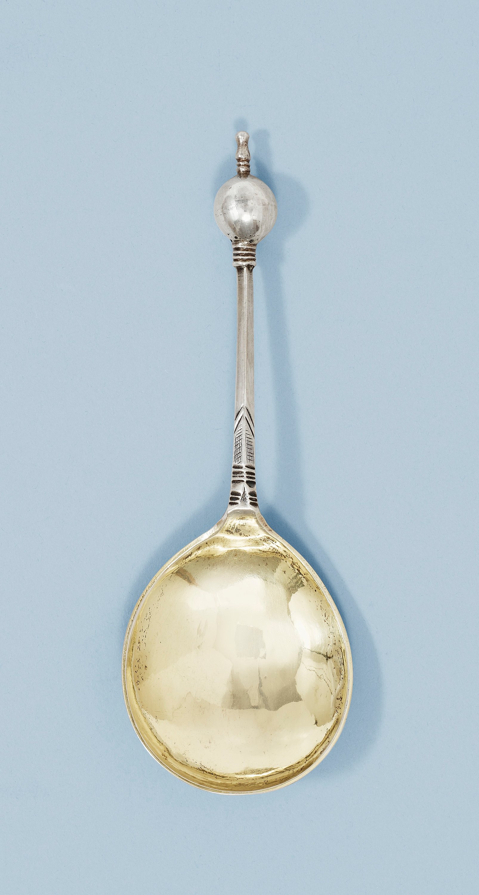 A Swedish 17th century parcel-gilt spoon, makers mark of Hans Persson ...