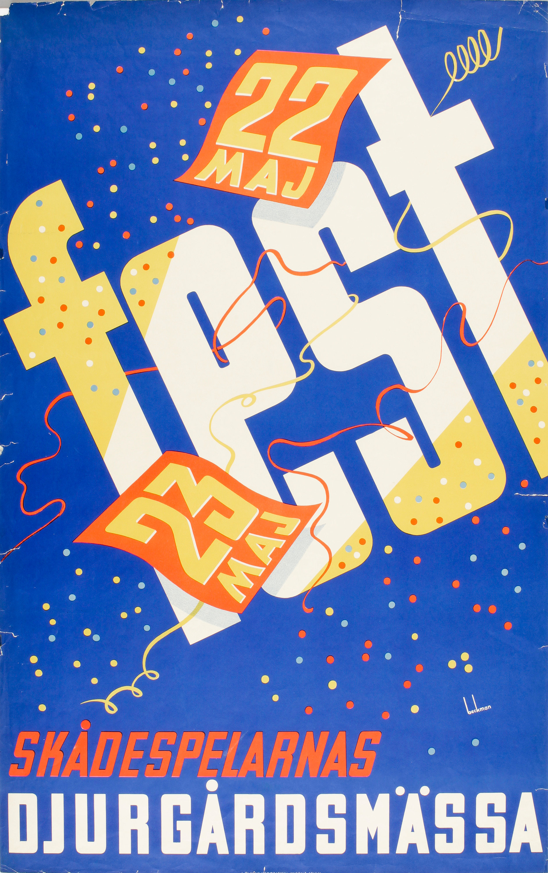 ANDERS BECKMAN, 9 st, affischer, 1940-50-tal. - Bukowskis