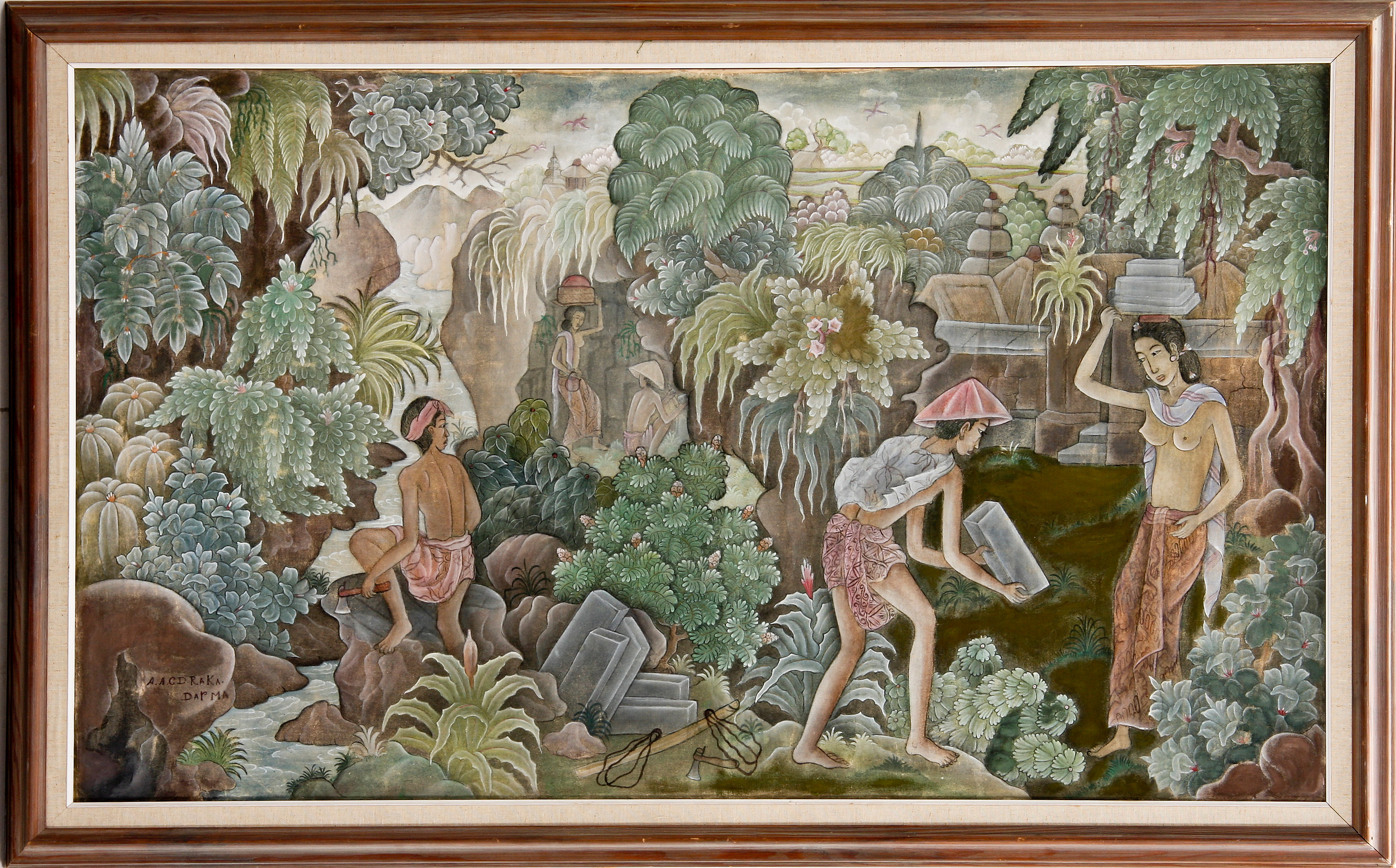 ANAK AGUNG GEDE RAKA PUJA, tillskriven, olja på duk, bär signatur A. A ...