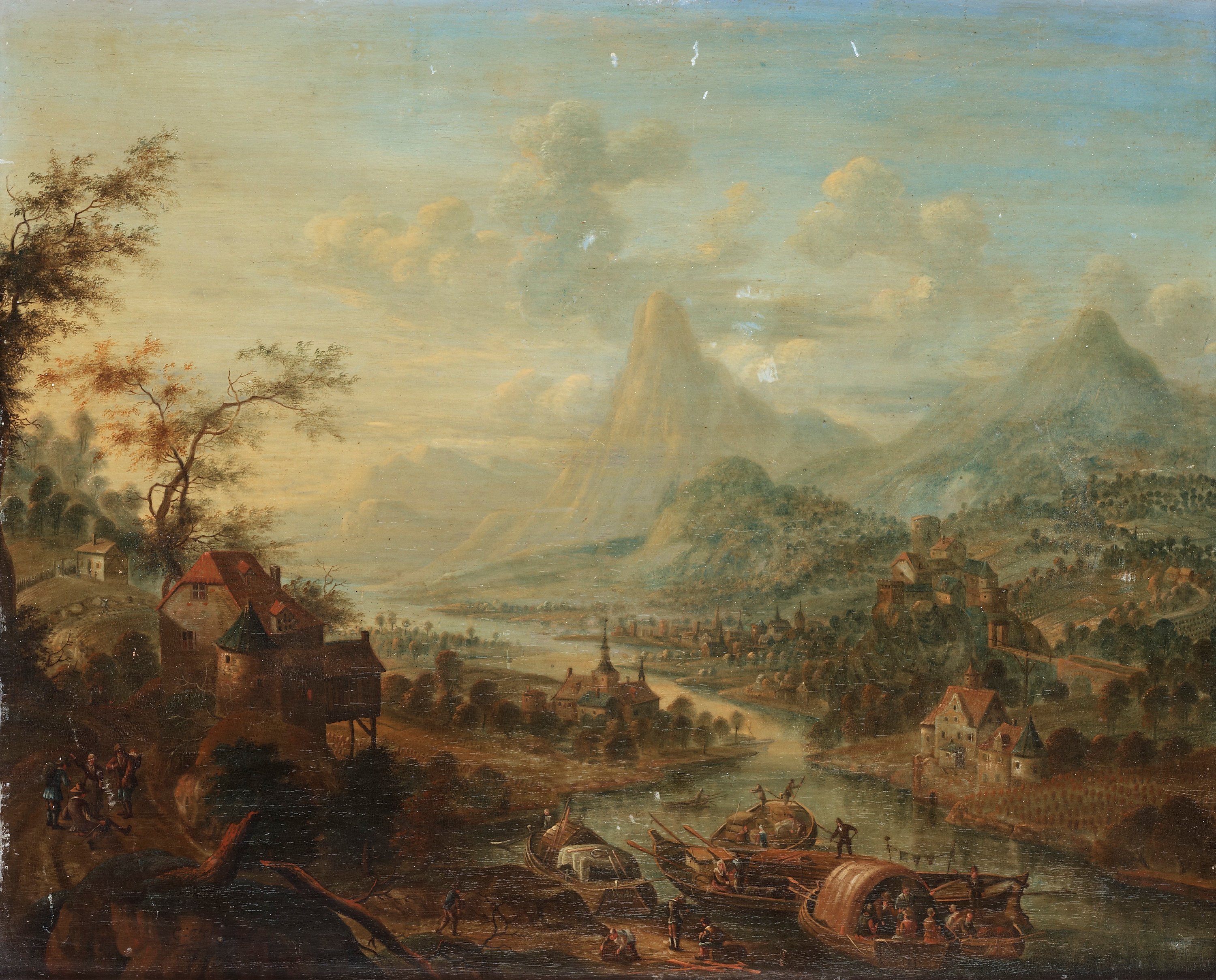 Cornelis Verdonck, An extensive river landscape with figures. - Bukowskis