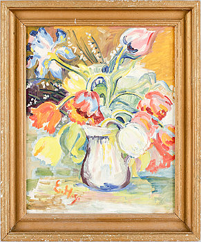 ESTER HENNING, olja på pannå, sign. - Bukowskis