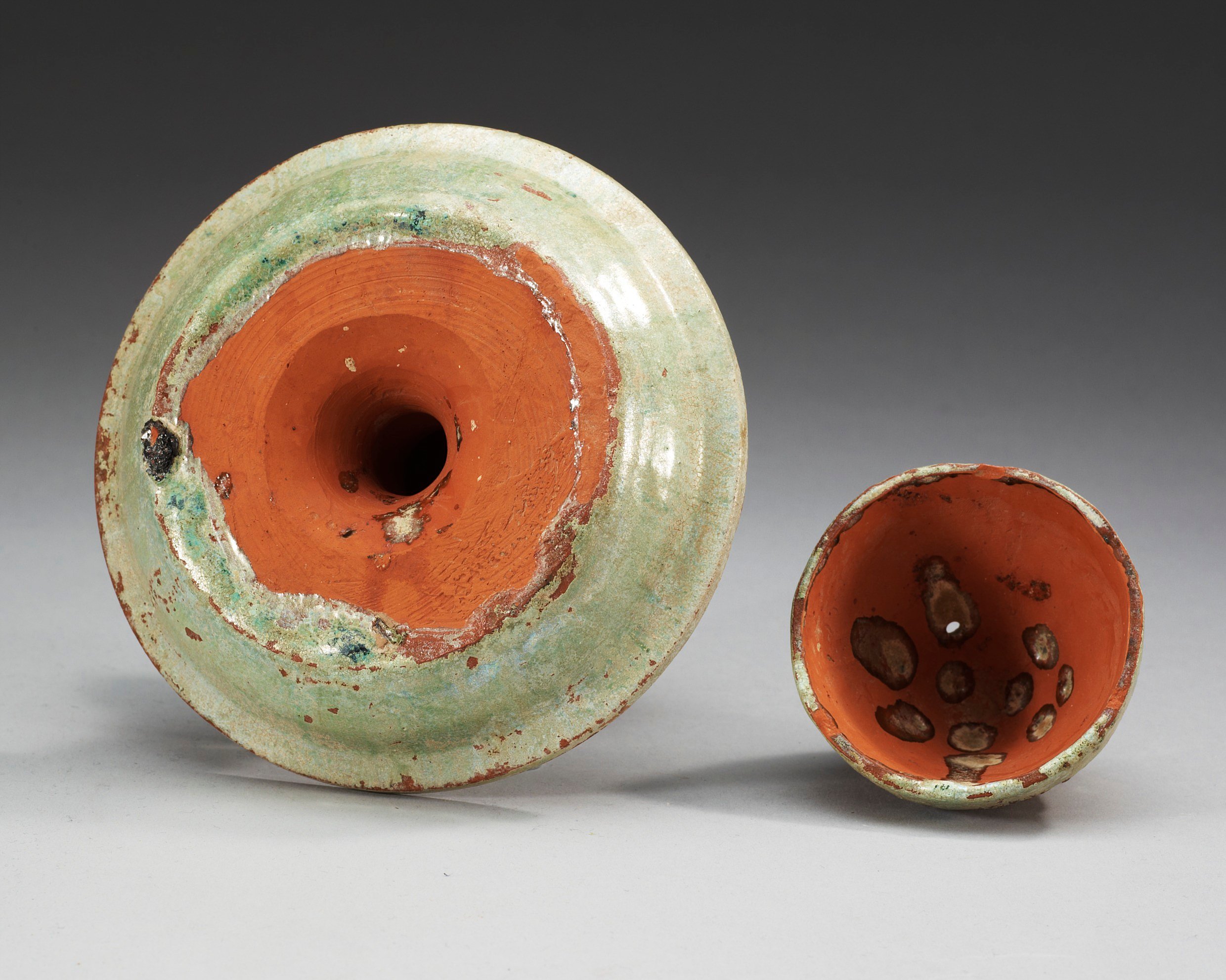 A green glazed boshan-lu censer with cover, Han dynasty (206 BC - 220 ...