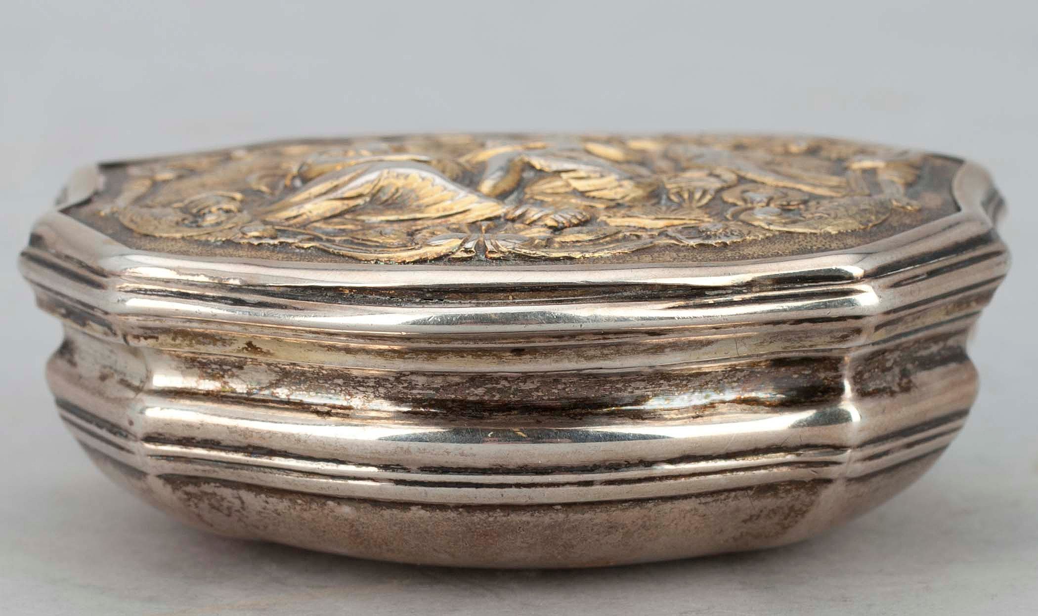 SNUSDOSA, silver, ostämplad, Tyskland, 1700-talets mitt. Tot vikt ca ...
