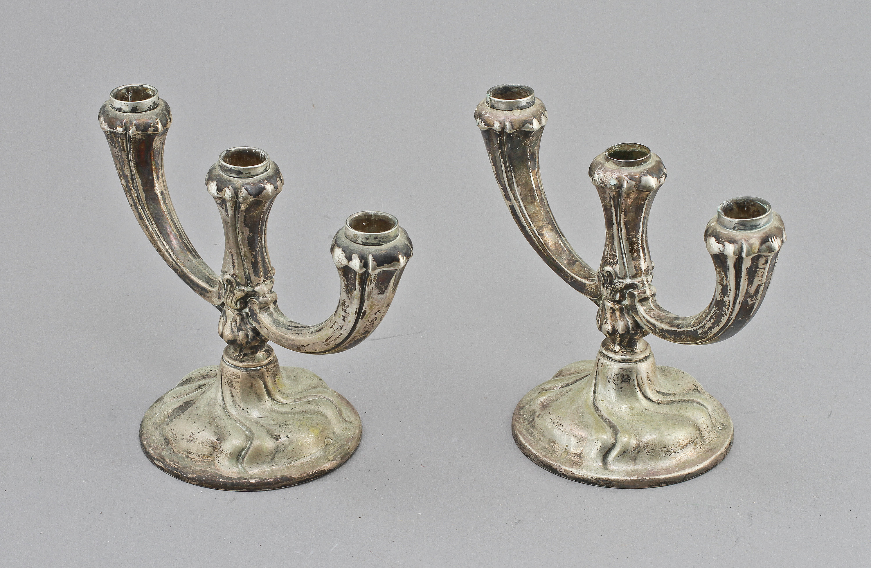 KANDELABRAR, ett par, silver, Jakob Grimminger, Tyskland, 1900-tal ...