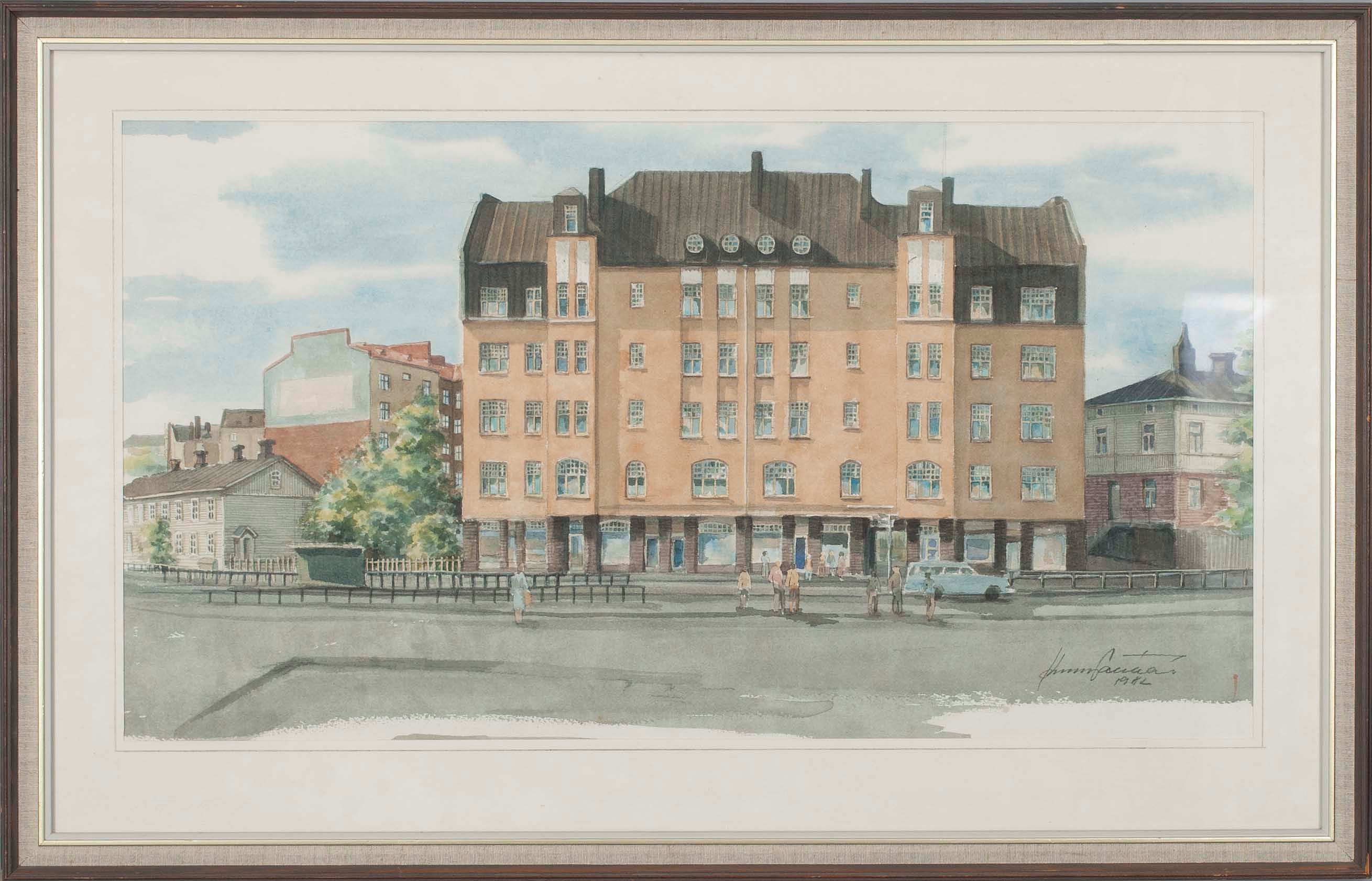 KIMMO PÄLIKKÖ, vesiväri paperille, sign ja päiv 1982. - Bukowskis