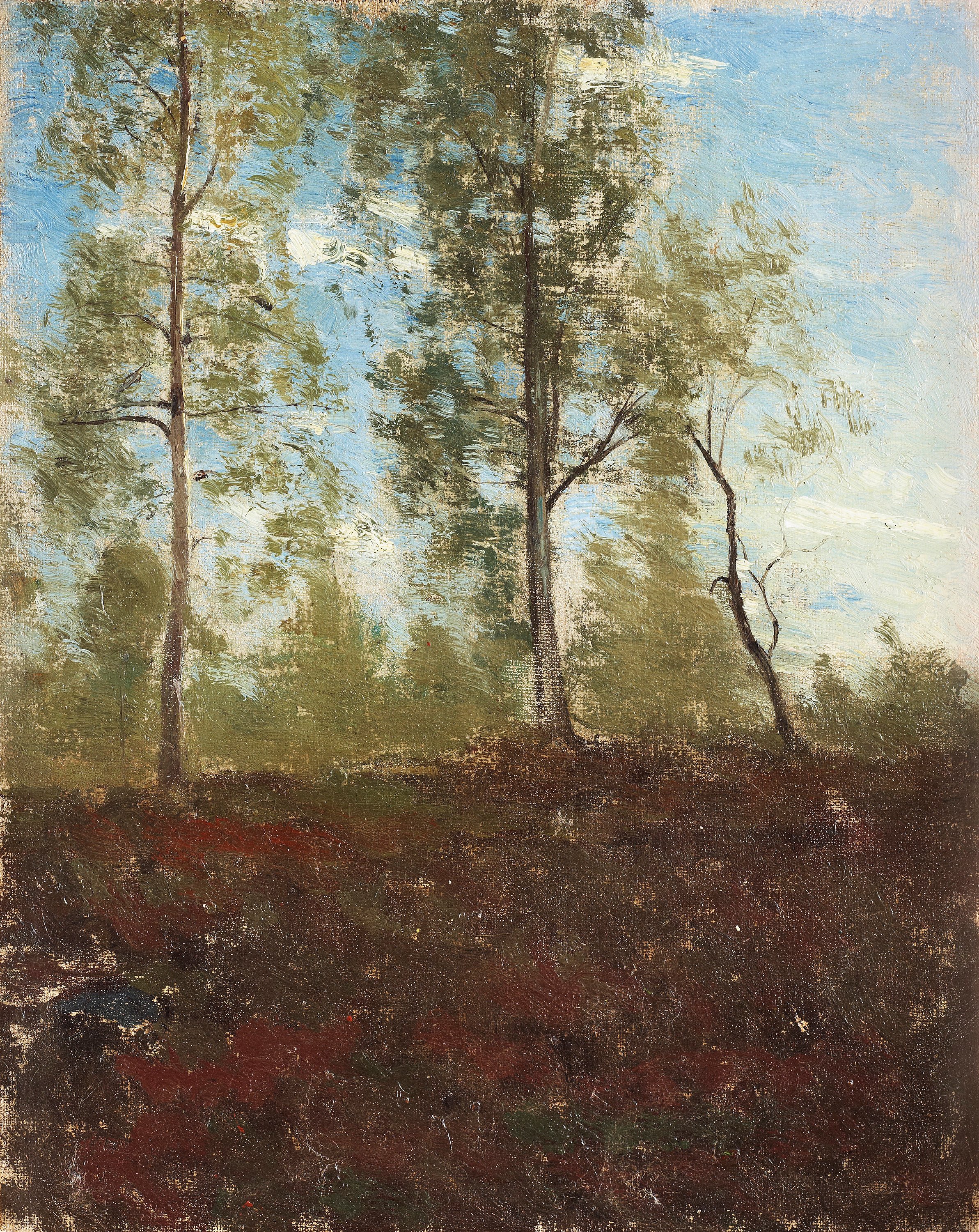Carl Fredrik Hill, Forest glade with birch trees. - Bukowskis