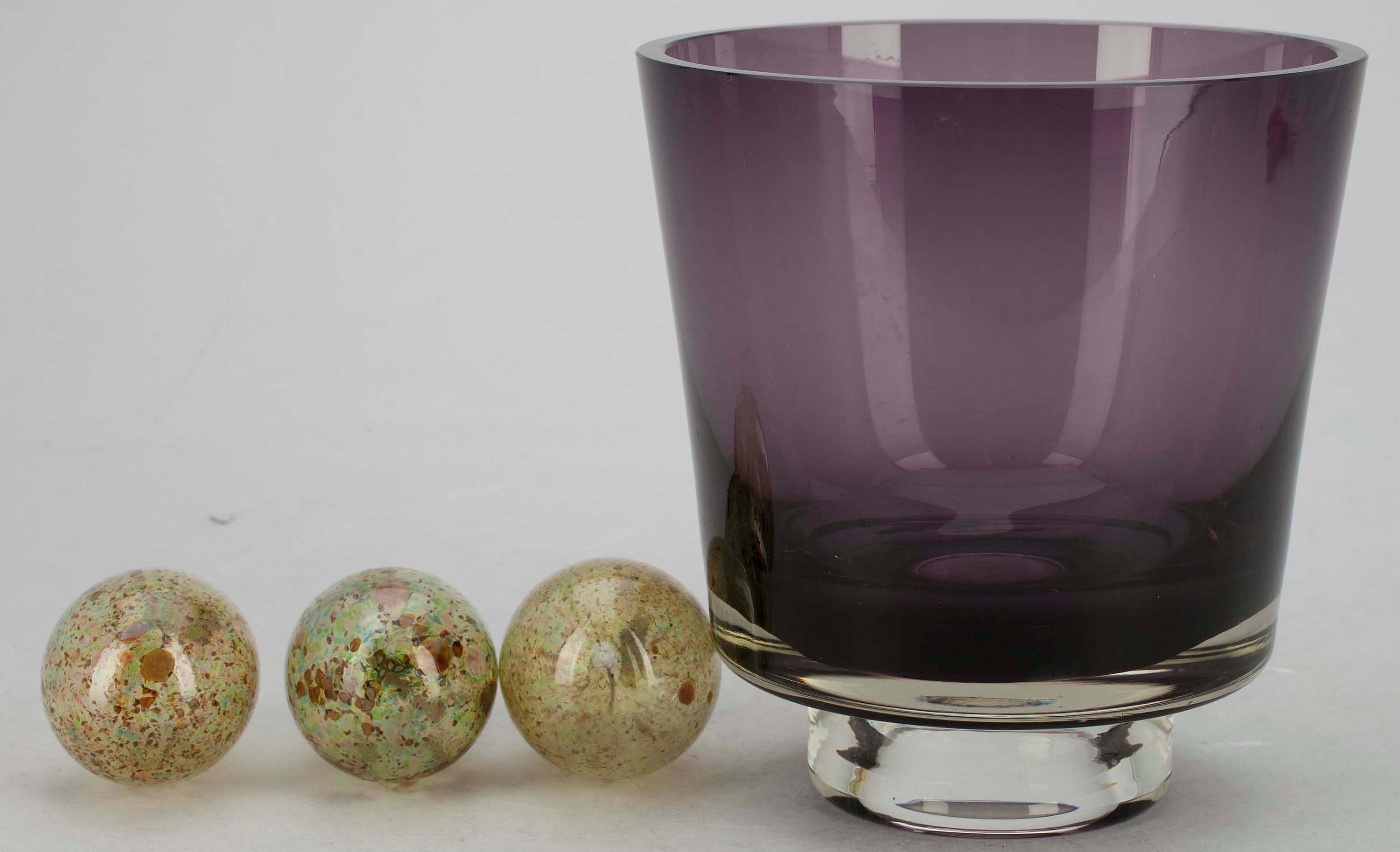 VAS, glas, Kaj Franck, sign. KF Nuutajärvi Notsjö -60, samt ÄGG, 3 st ...