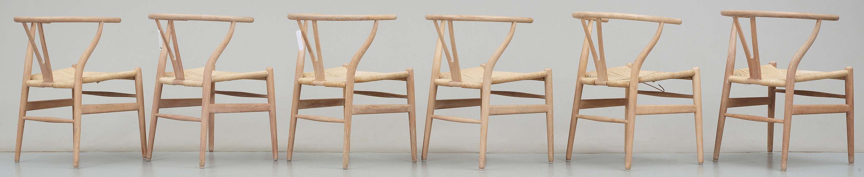 STOLAR, 6 st, "Y-stolen", Hans J. Wegner, Carl Hansen & Son. - Bukowskis