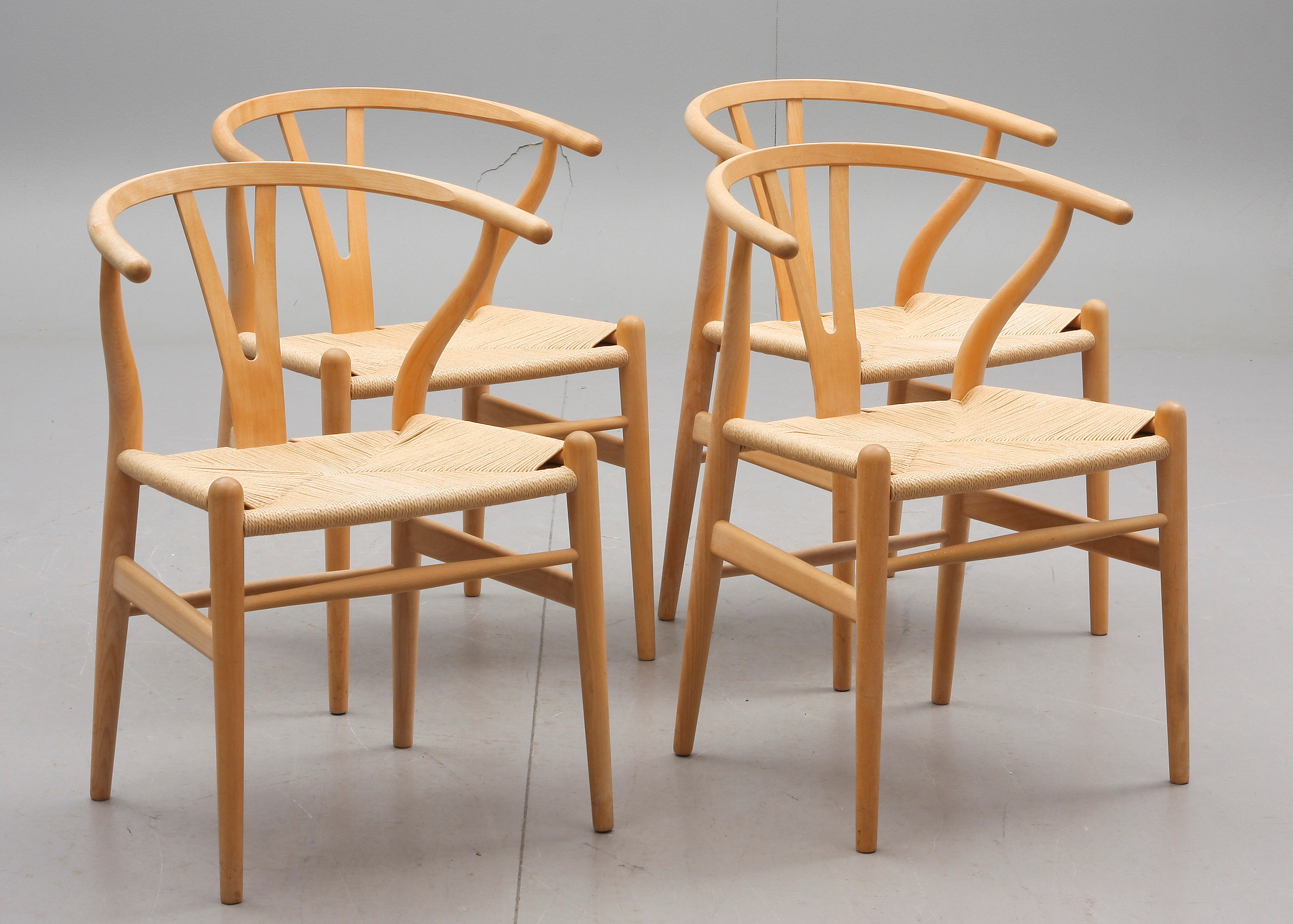 STOLAR, 4 st, "Y-stolen", Hans J. Wegner, Carl Hansen & Son. - Bukowskis