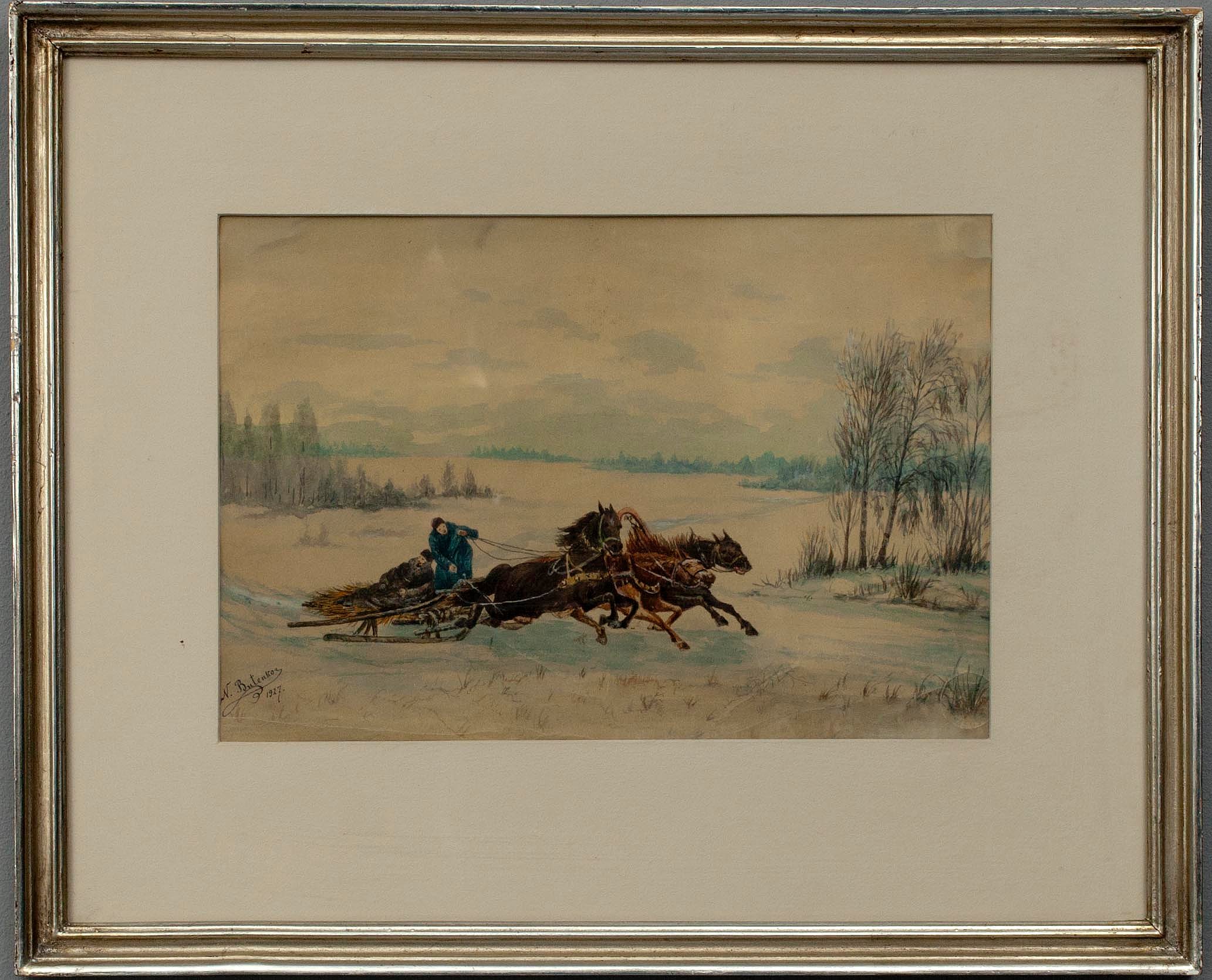N. BUTENKO, akvarell, sign. och dat. 1927. - Bukowskis