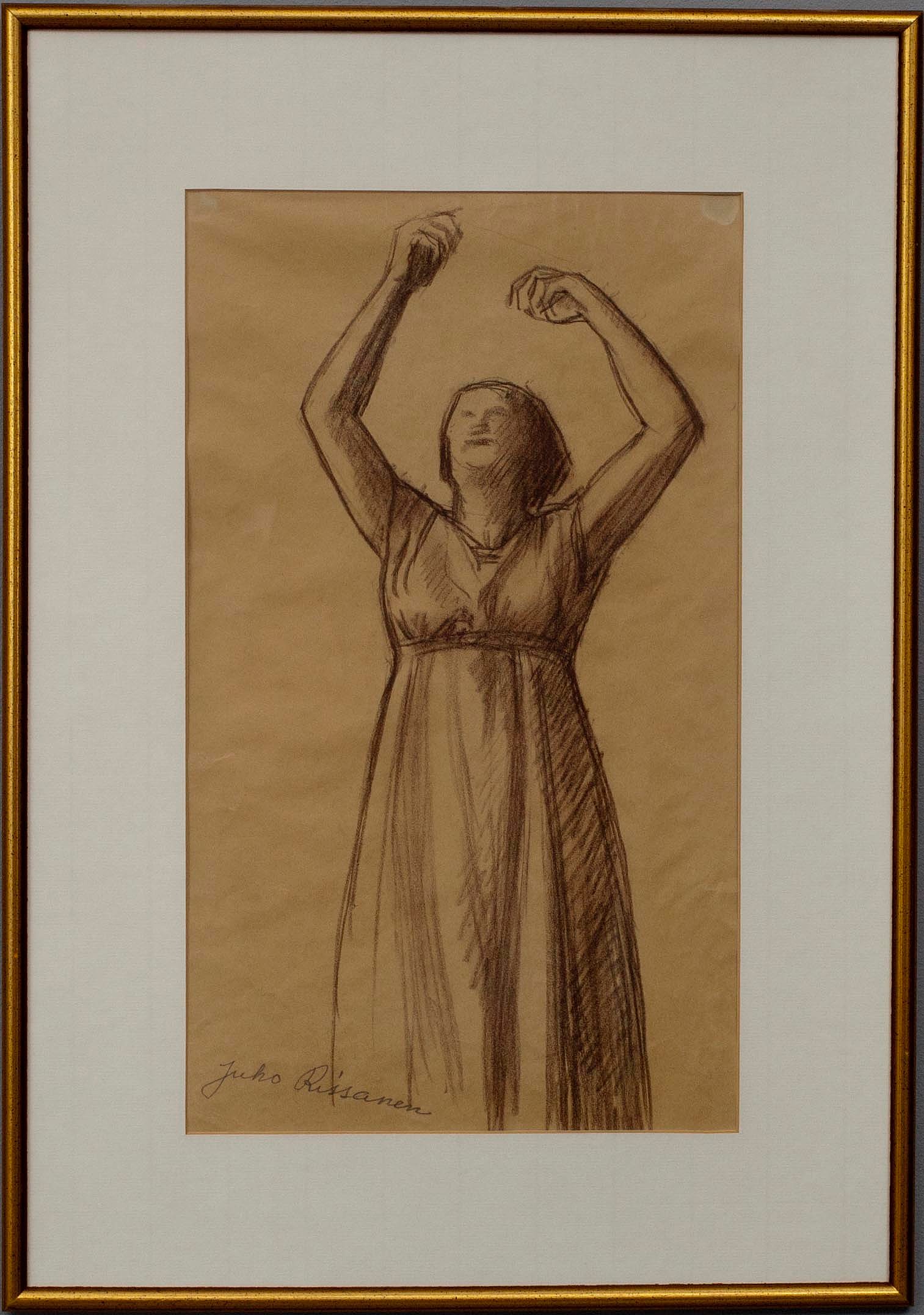 JUHO RISSANEN, teckning, krita, sign. - Bukowskis