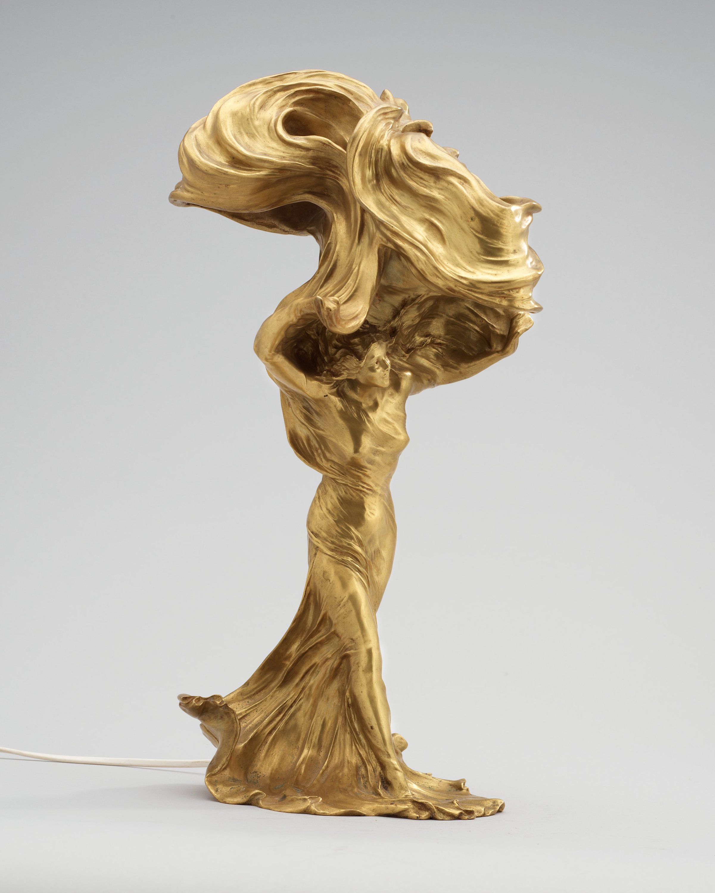 A Francois-Raoul Larche 'Loïe Fuller' Art Nouveau gilt-bronze figural ...