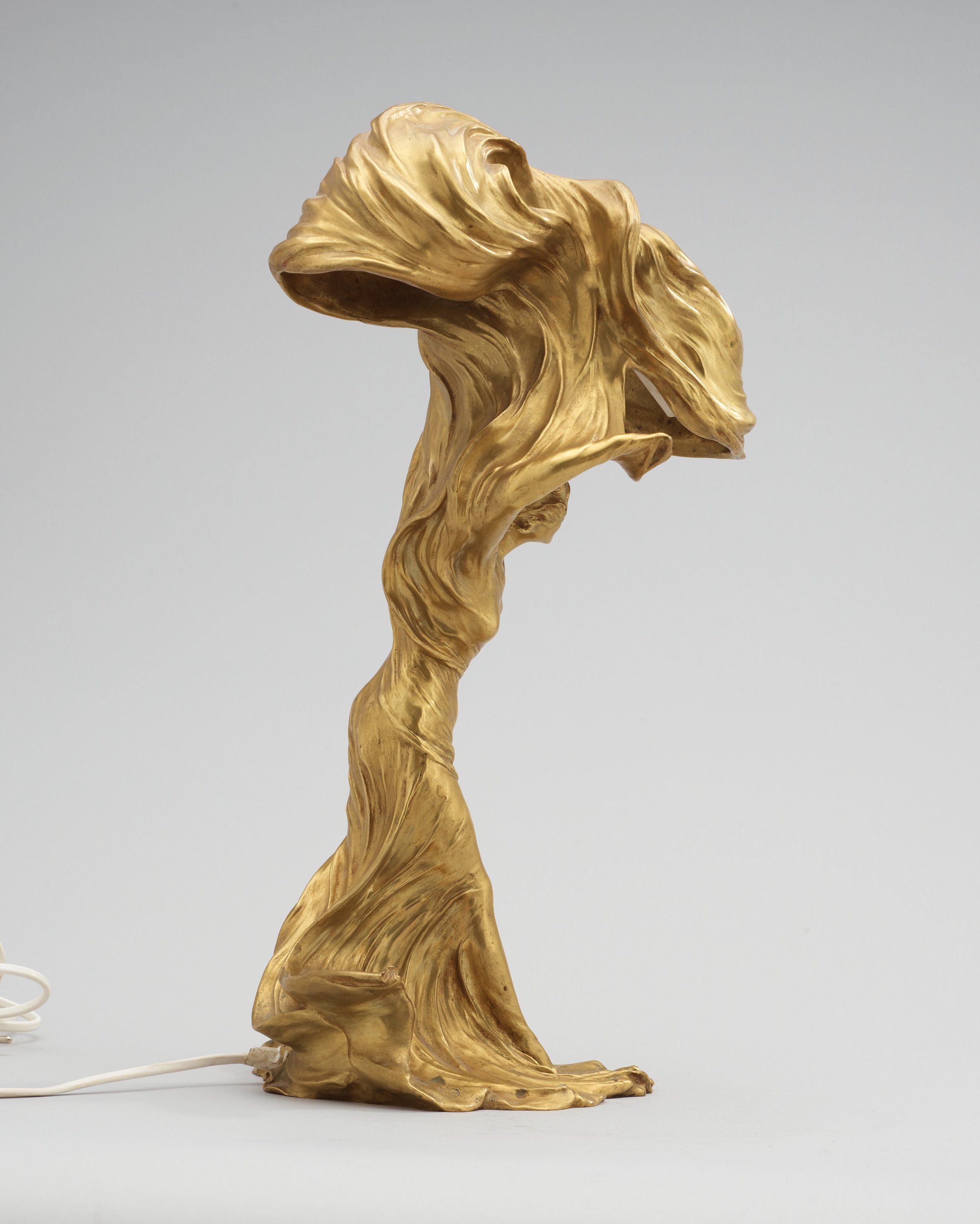 A Francois-Raoul Larche 'Loïe Fuller' Art Nouveau gilt-bronze figural ...