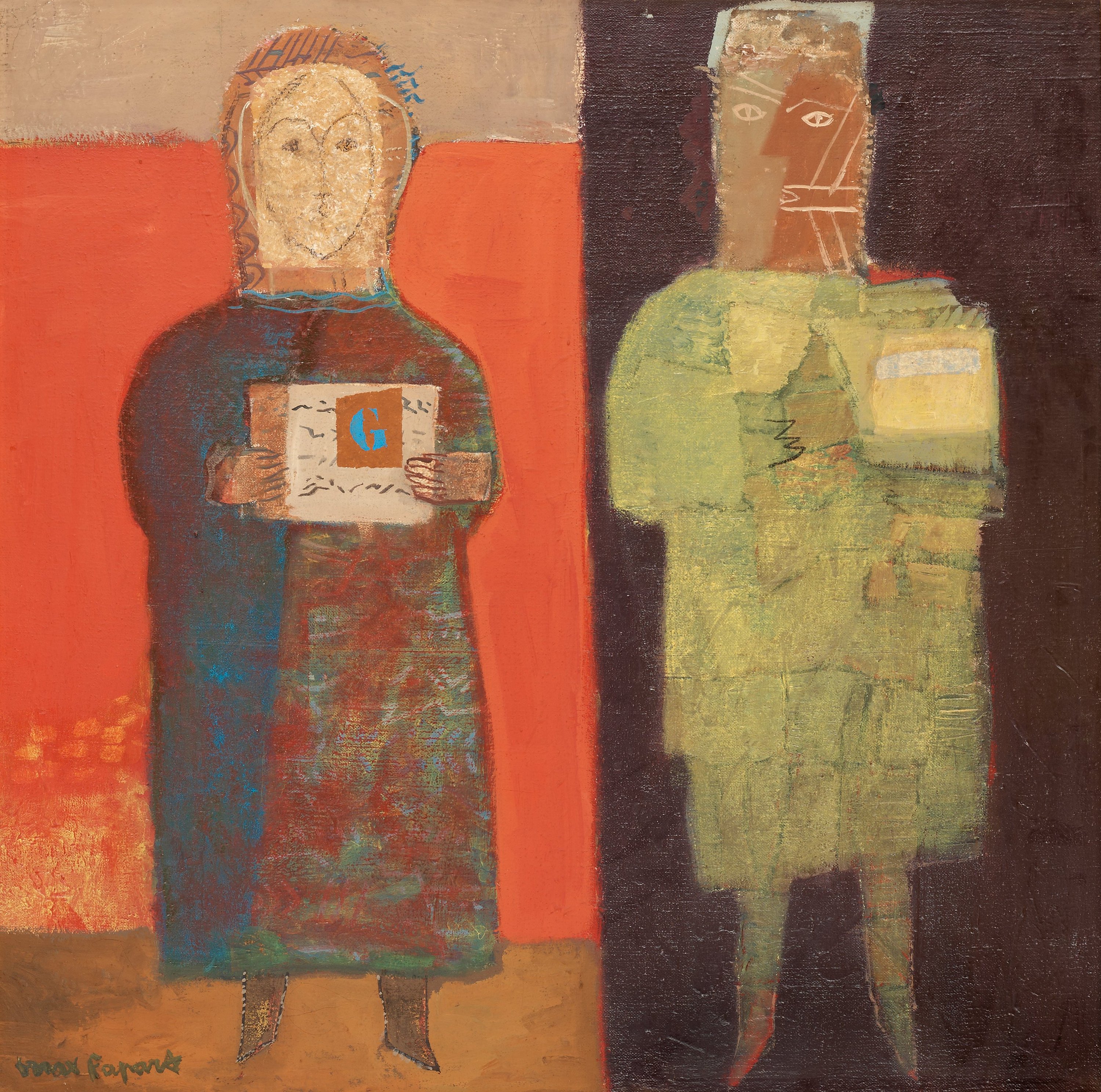 Max Papart, "Couple en jaune et bleu". - Bukowskis