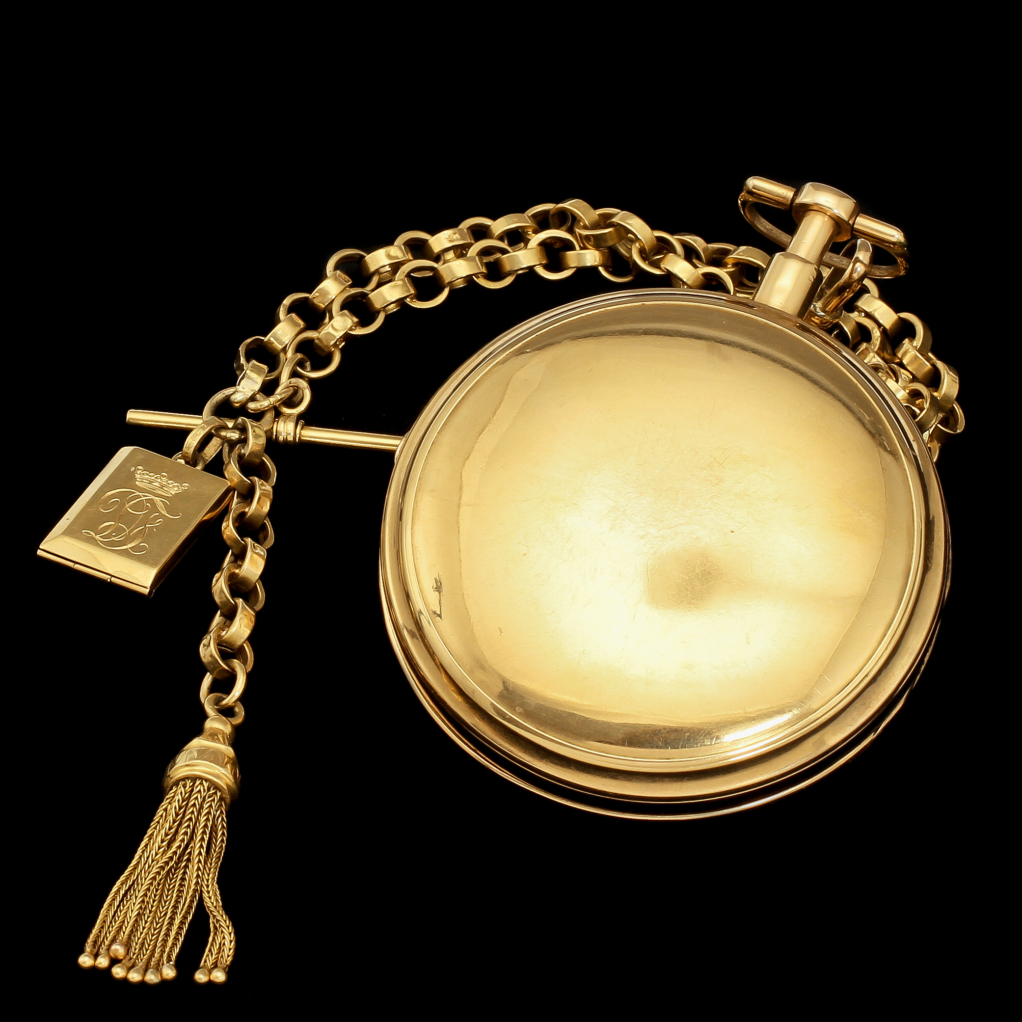 HERRFICKUR, gulddoublé samt klockkedja 18k guld, 1900-talets första ...