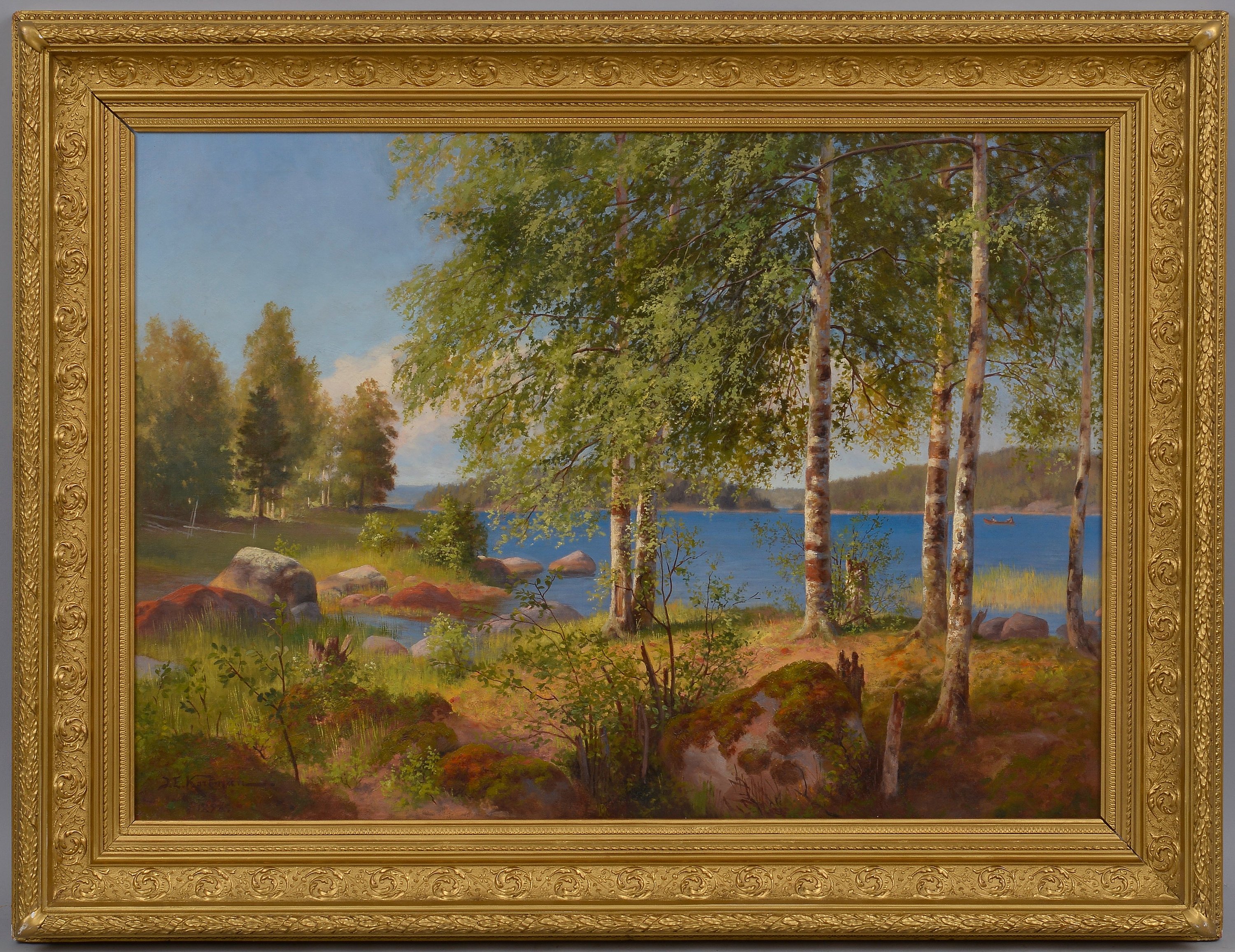 JOHAN ELIS KORTMAN, öljy kankaalle, signeerattu ja päivätty 1896 ...