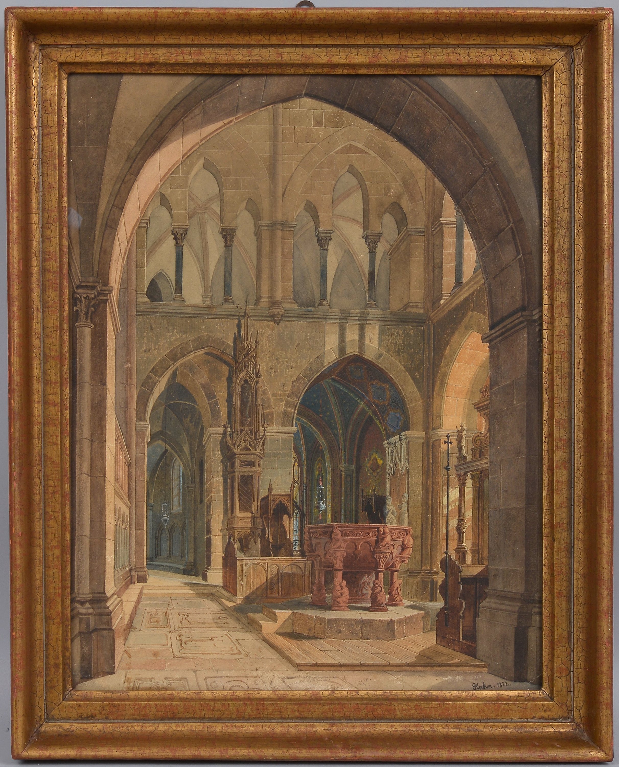 GUSTAV ADOLF HAHN, akvarell, signerad och daterad 1872. - Bukowskis