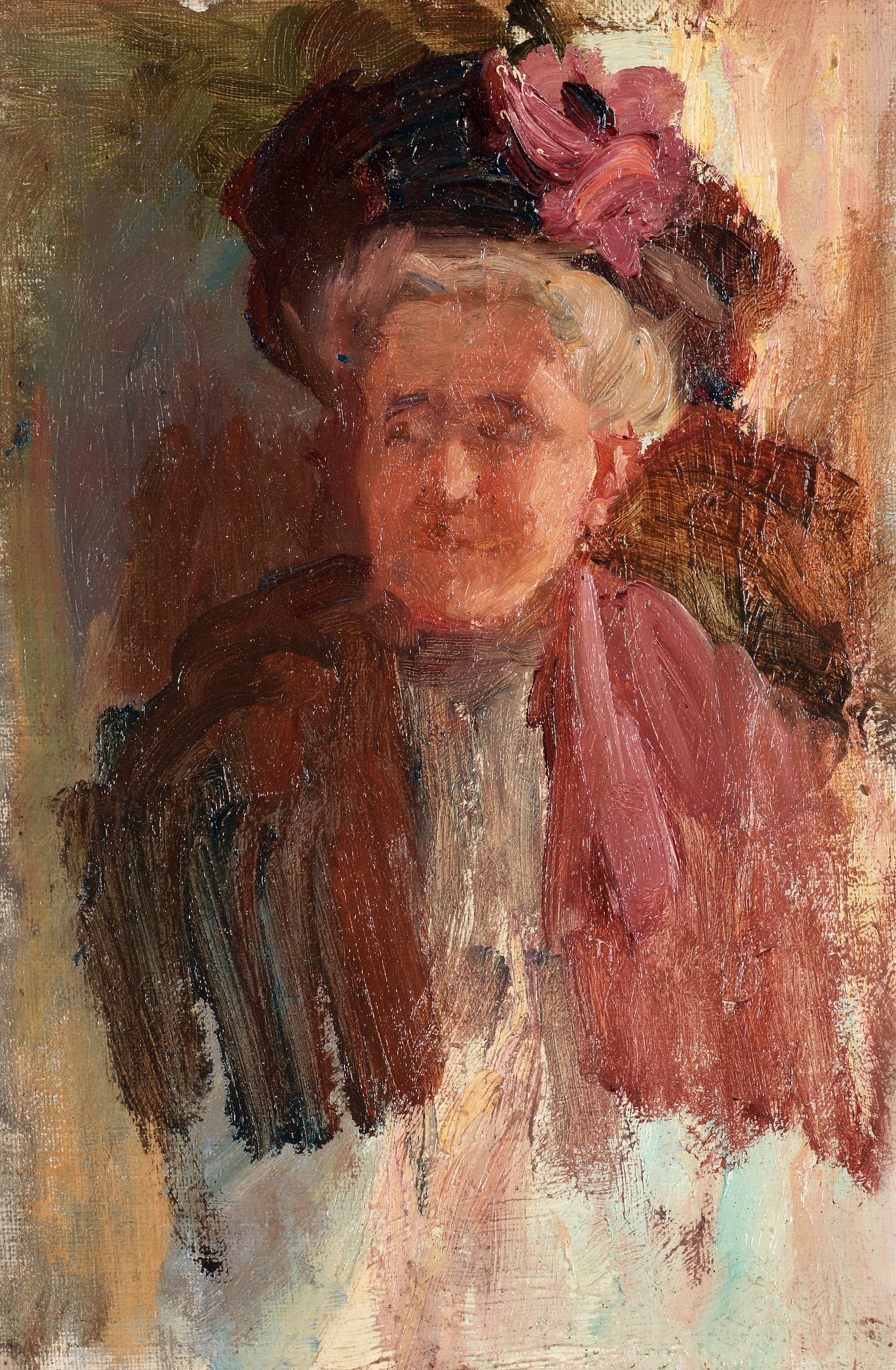 Karin Stackelberg - Lagerberg, Lady wearing a hat. - Bukowskis