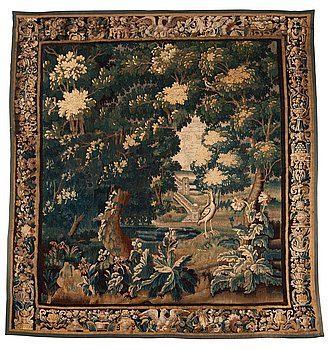 TAPESTRY, tapestry weave. 267,5 x 256 cm. Flanders 17th century ...