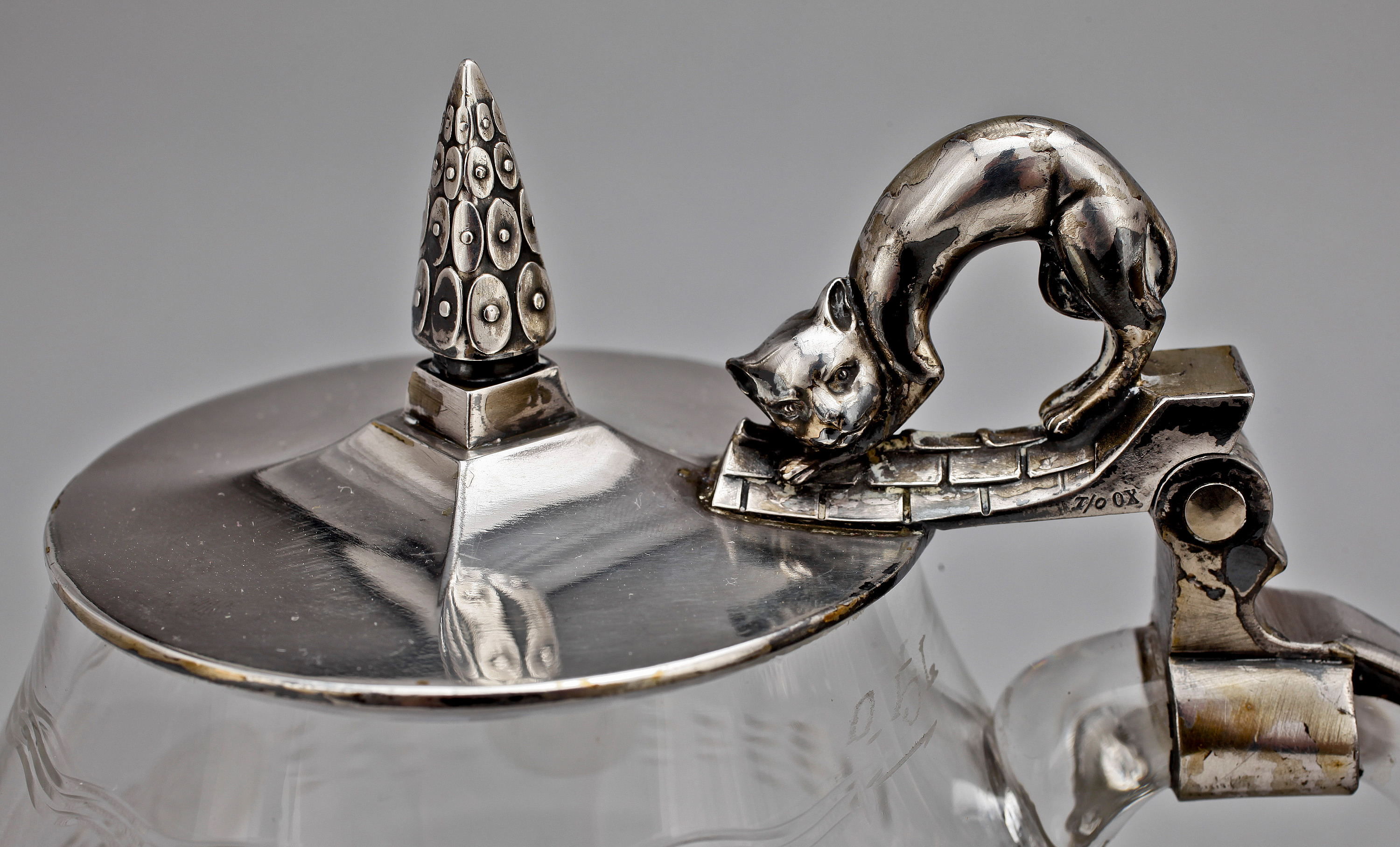 KARFF samt SKÅL, nysilver och glas, jugend, märkt WMF, omkr ...