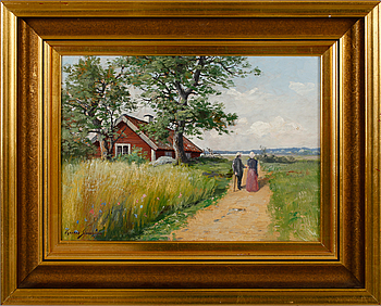 KONRAD SIMONSSON, olja på pannå, sign. - Bukowskis