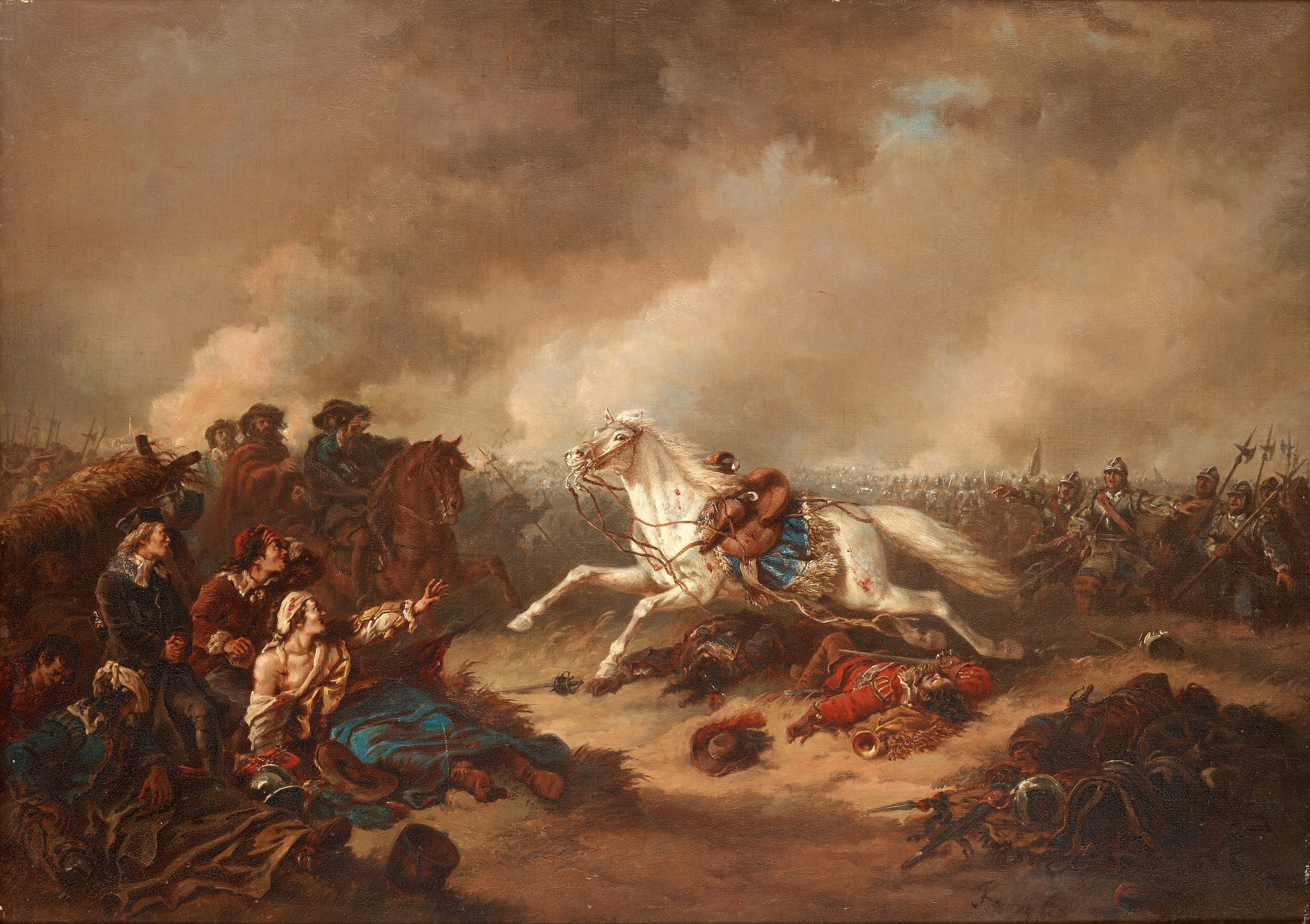 Carl Fredrik Kiörboe Tillskriven, Gustaf II Adolfs häst Streiff vid ...