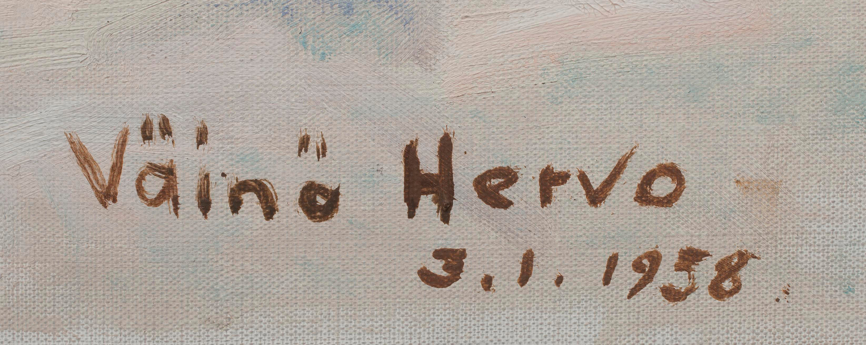 VÄINÖ HERVO (FINLAND), olja på skiva, sign. och dat. 3.1. 1938. - Bukowskis