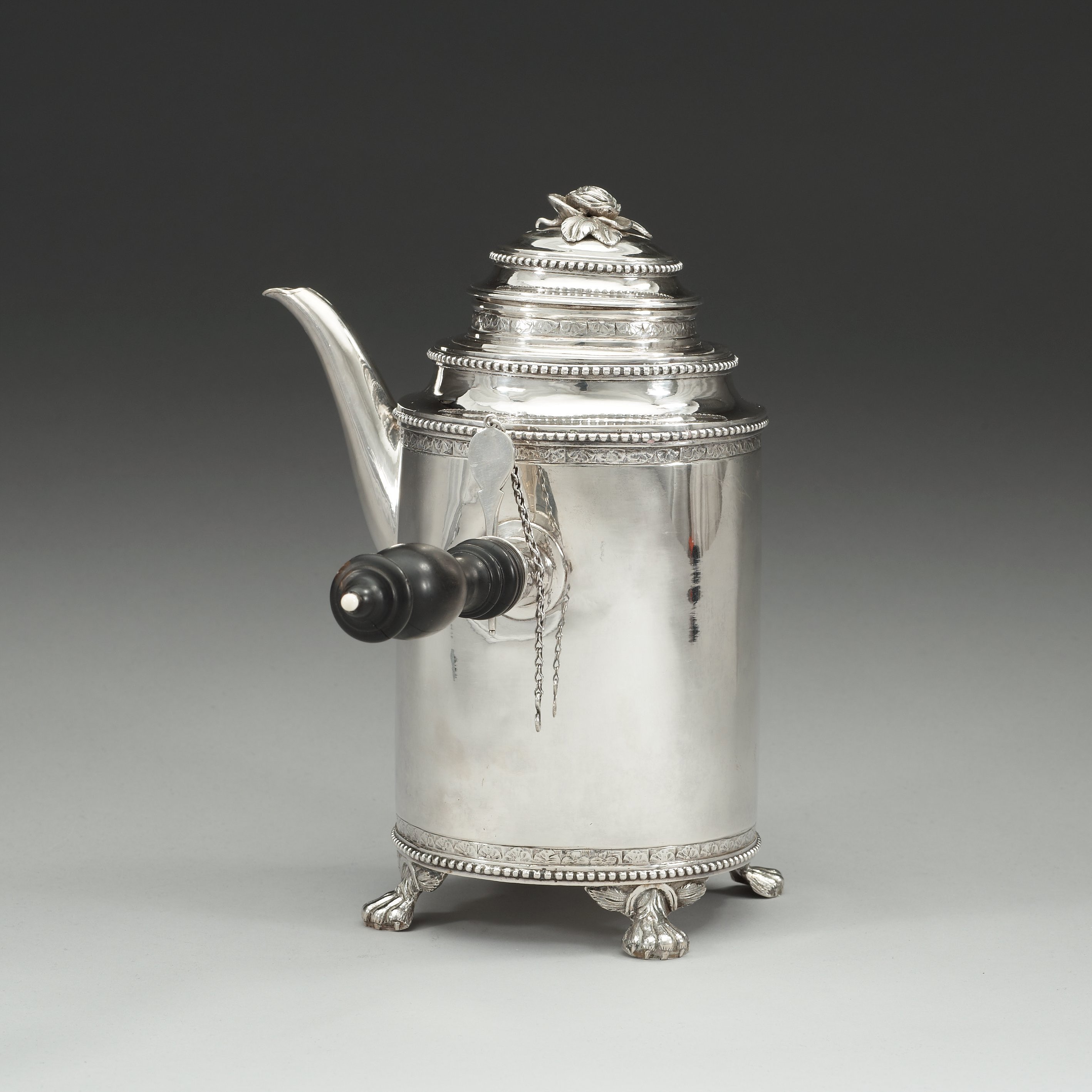 A Swedish 18th century silver coffee-pot, makers mark of Petter Eneroth ...