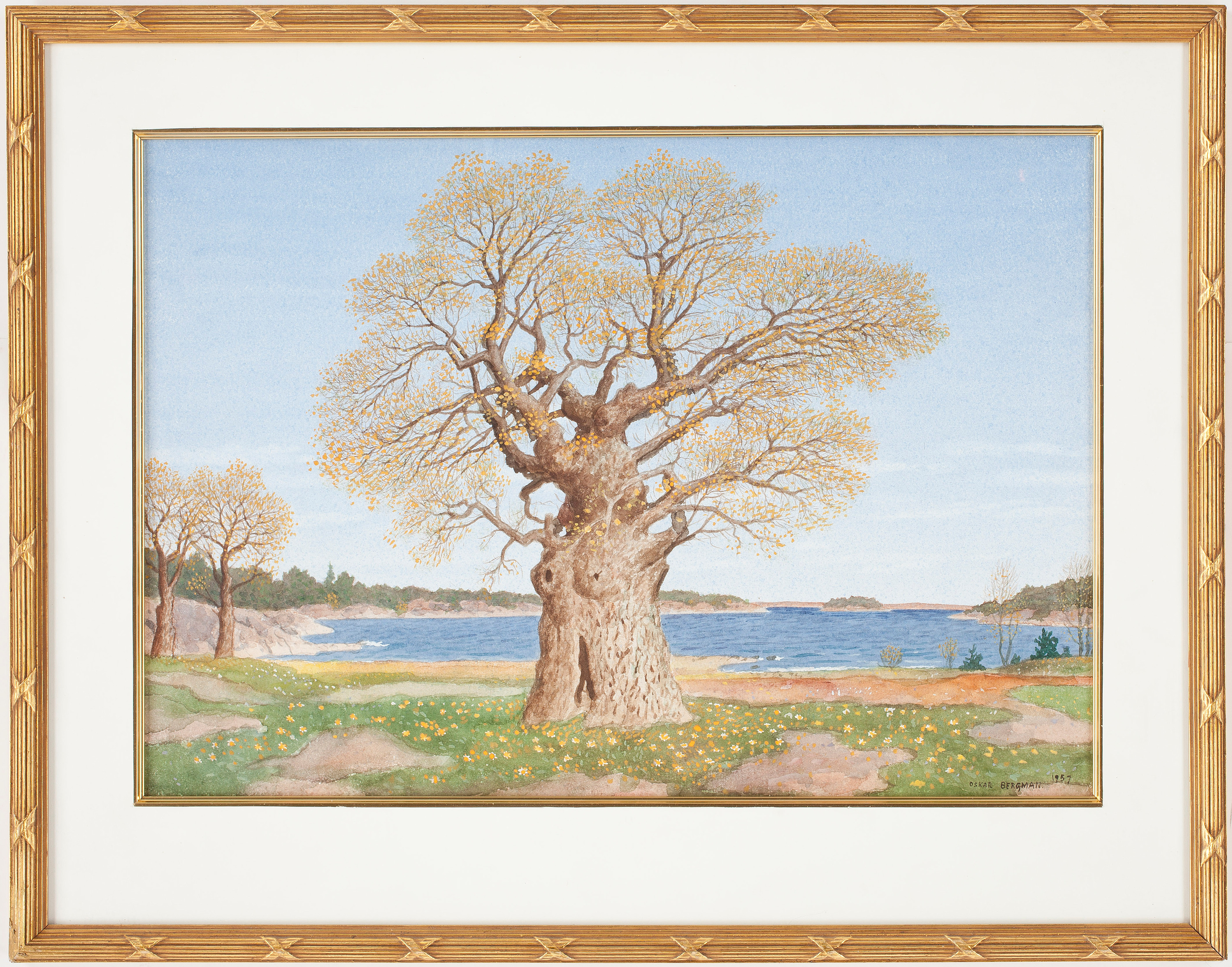 Oskar Bergman, Oak tree in fall. - Bukowskis