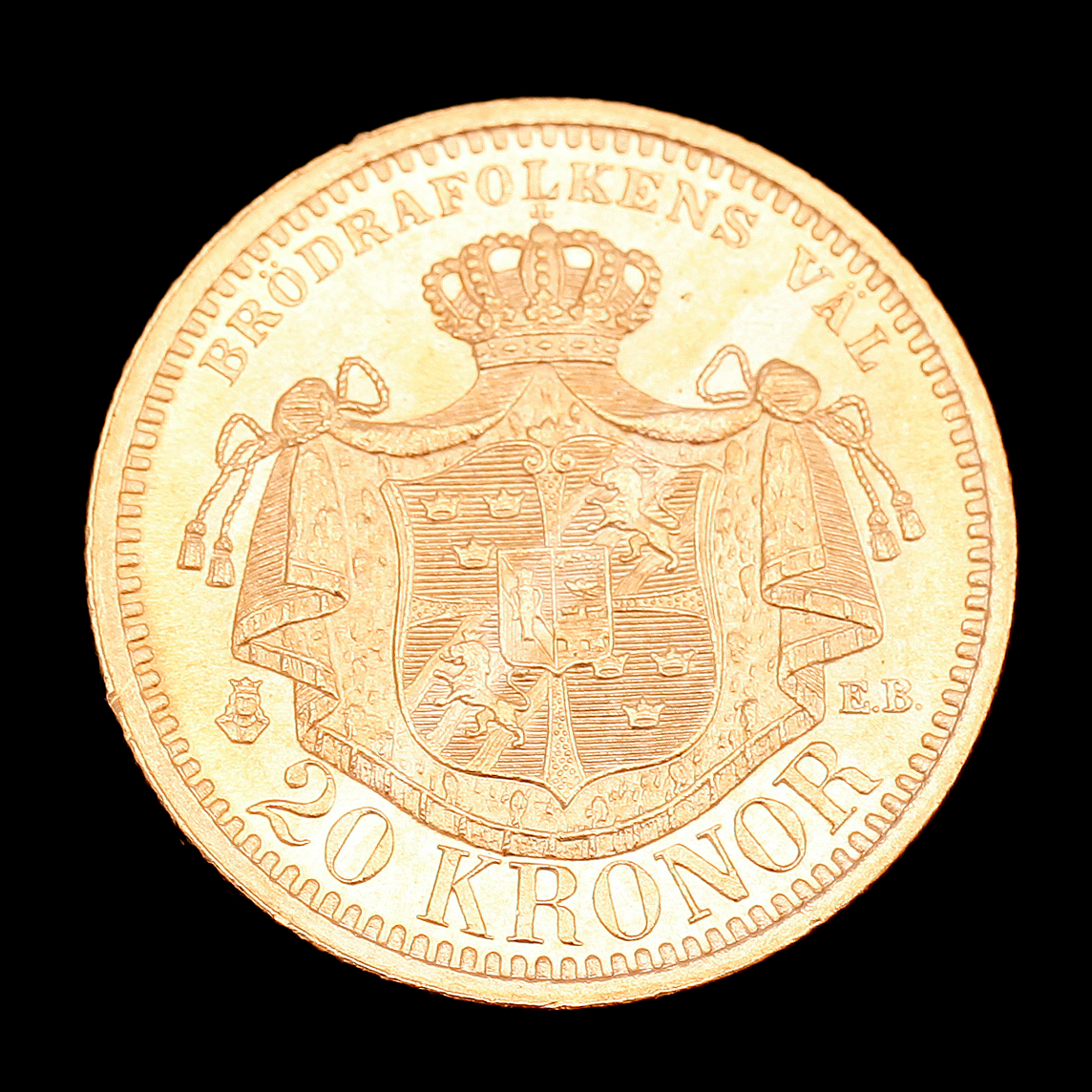 GULDMYNT, 20 kr, Oscar II, 1900. Vikt ca 9 g. - Bukowskis