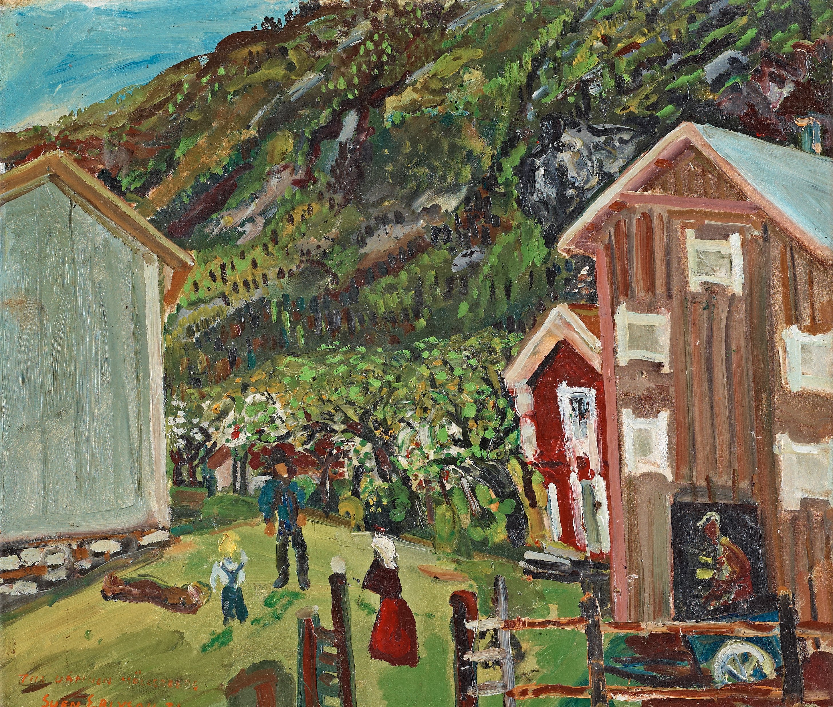 Sven X:et Erixson, "Sommar på gårdsplanen" (Summar at the courtyard ...