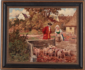 EMIL ÅBERG, olja på pannå. sign. - Bukowskis