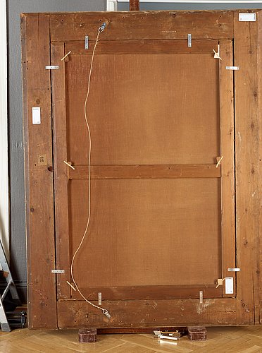 Edvard Bergh, Romantic mountain landscape with figure. - Bukowskis