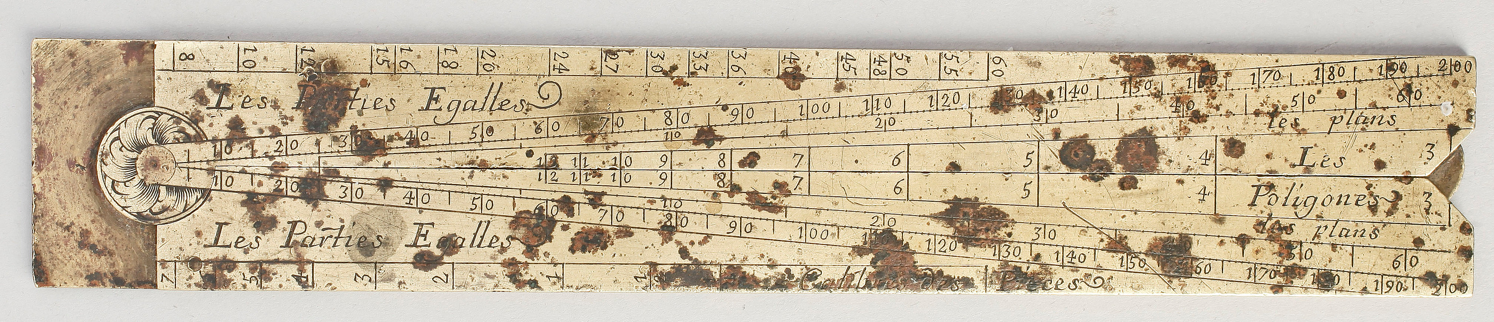 MÅTTSTOCK, mässing, Michael Butterfield Paris, omkring år 1700. - Bukowskis