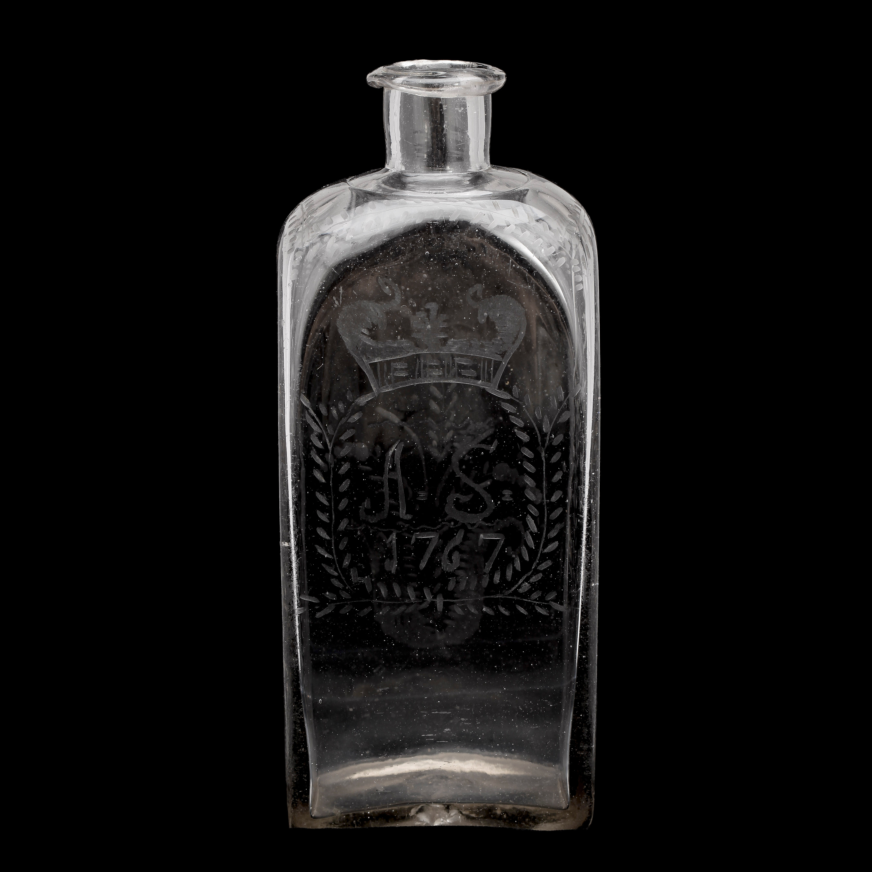 FLASKA, glas, troligen 1700-tal. - Bukowskis